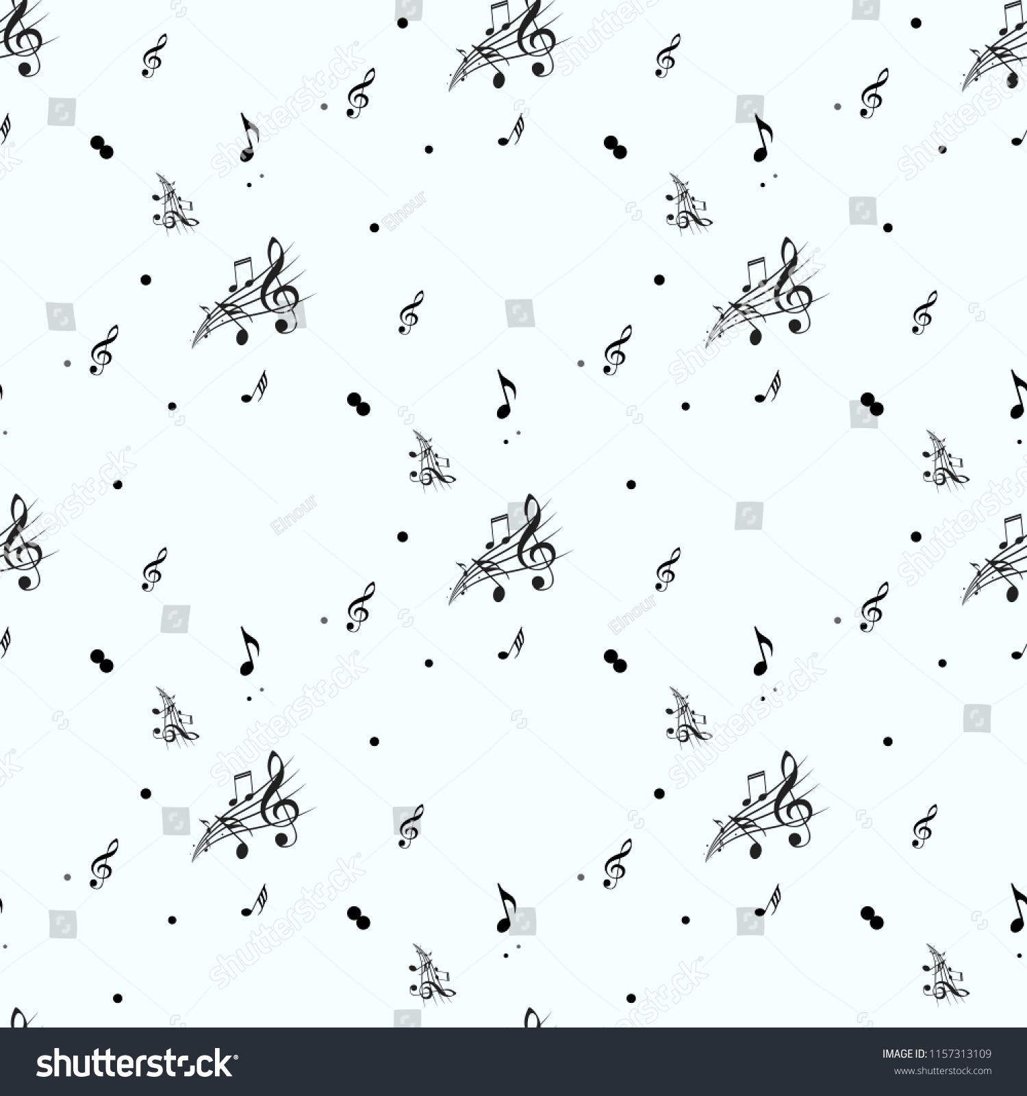 Seamless Pattern Music Notes Square Illustration Stock Vector (Royalty ...