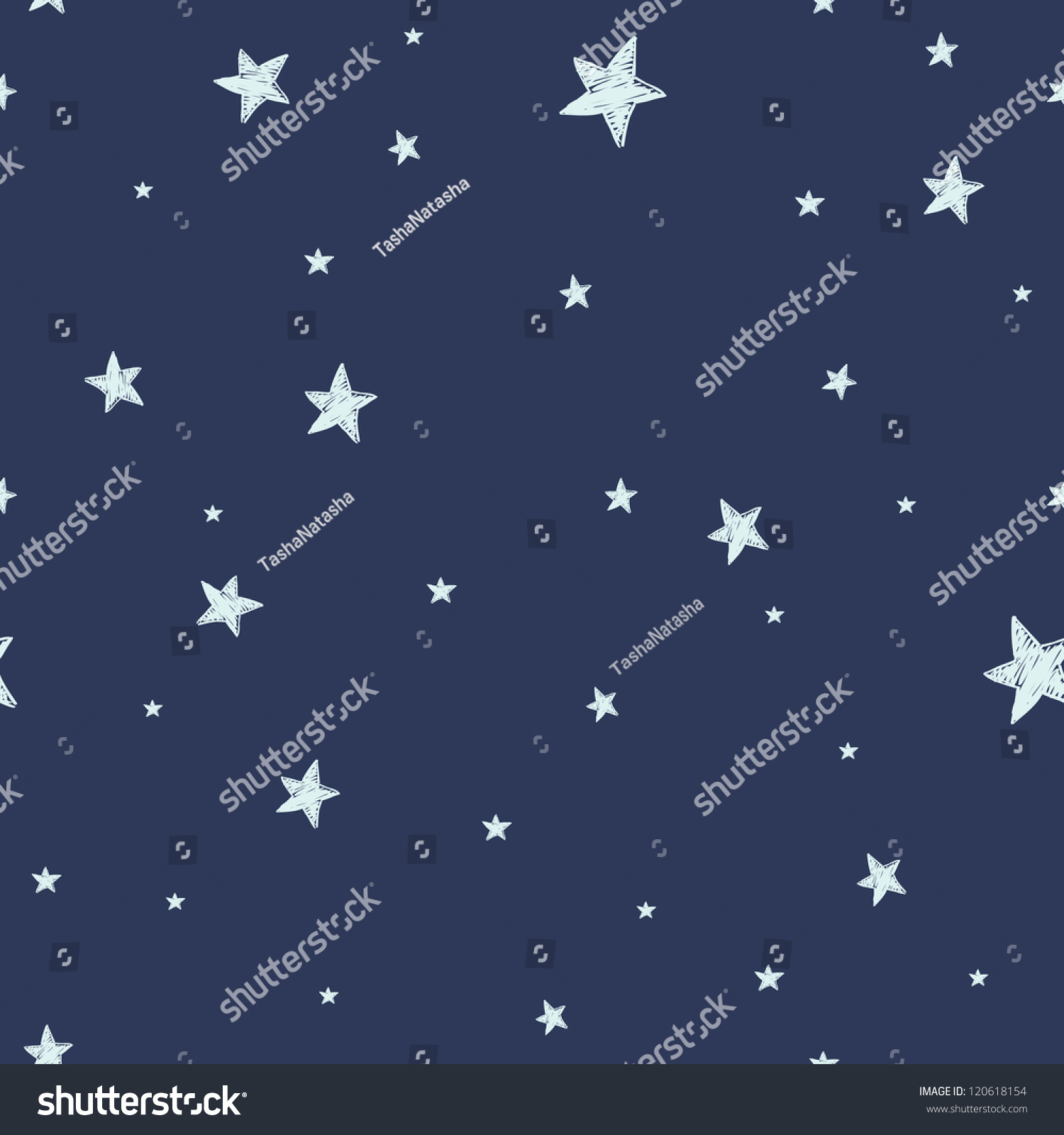 Seamless Pattern Night Sky Stars Vector Stock Vector (Royalty Free ...