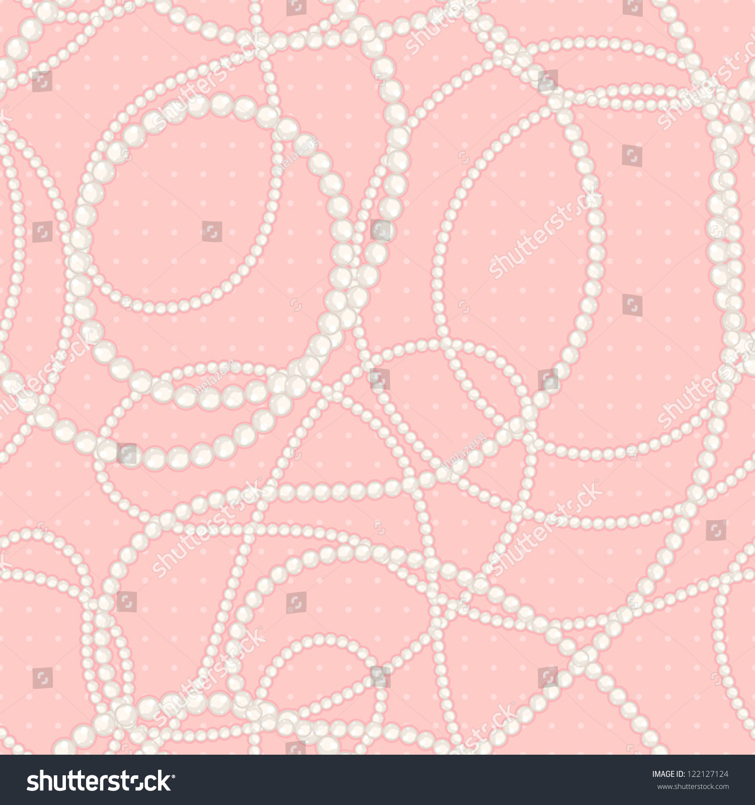 Seamless Pattern Pearl Necklaces Vector Illustration Stock Vector ...