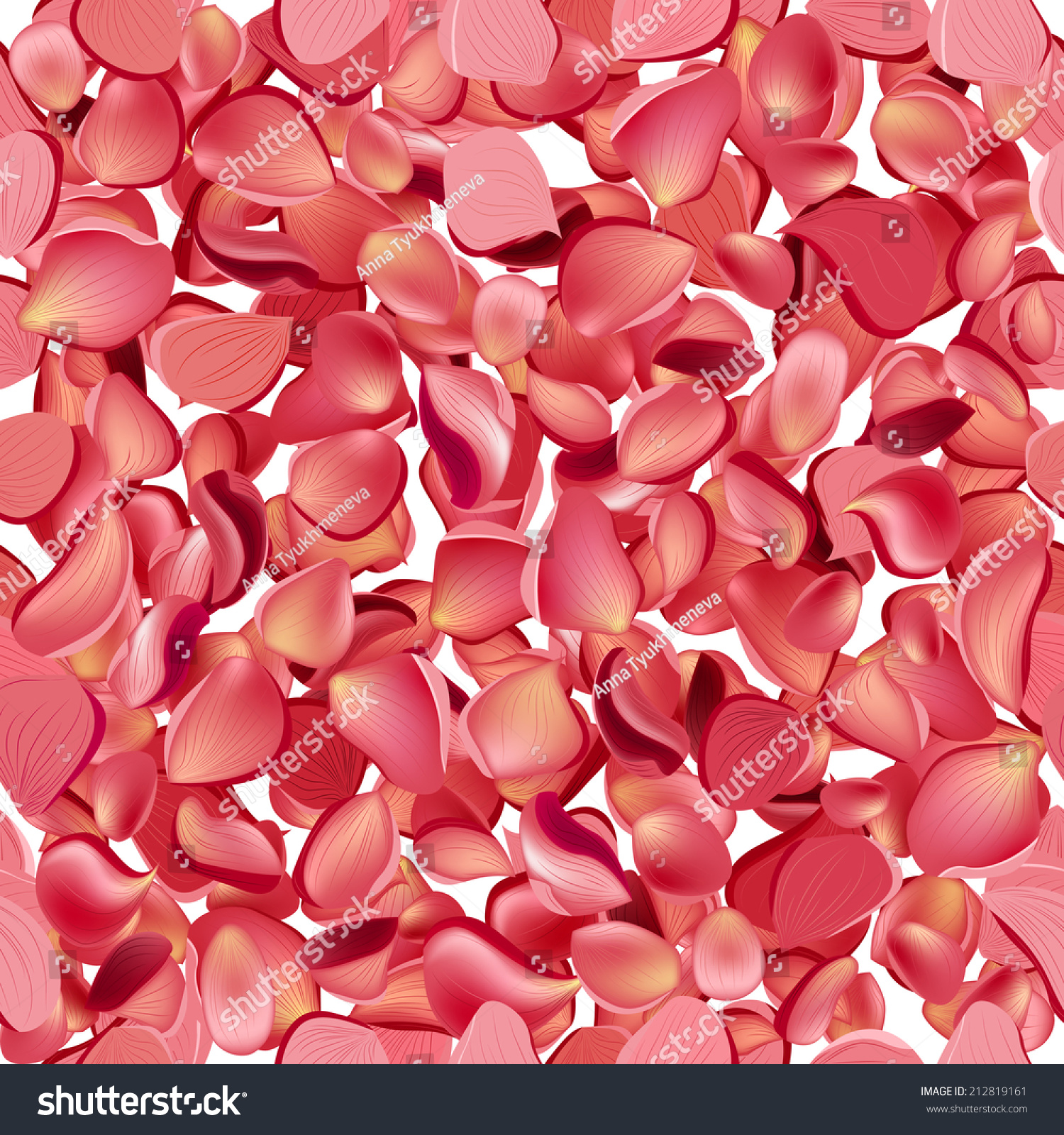 Seamless Pattern Realistic Rose Petals Stock Vector (Royalty Free ...