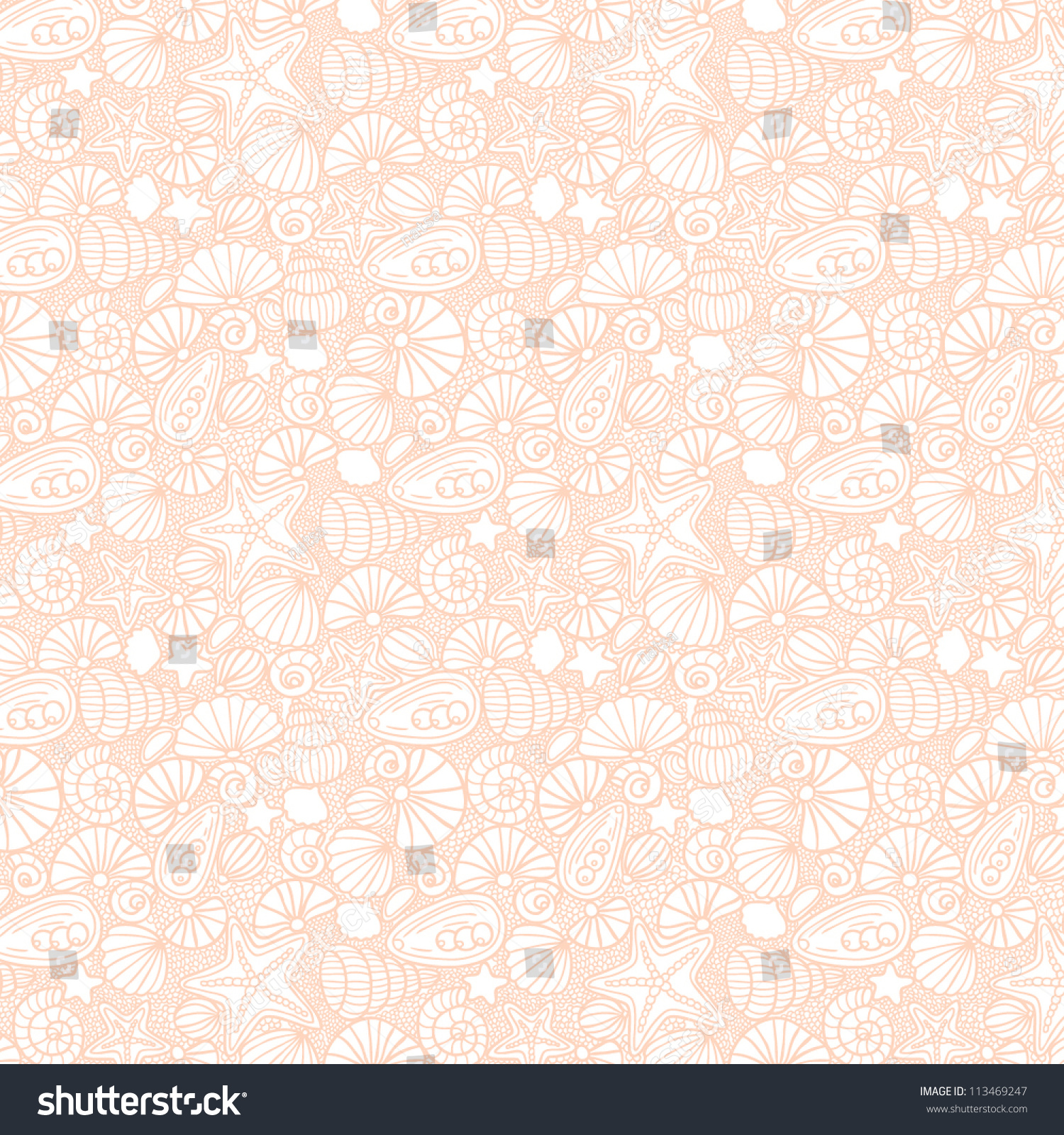 Seamless Pattern Sea Shells Light Pink Stock Vector (Royalty Free ...