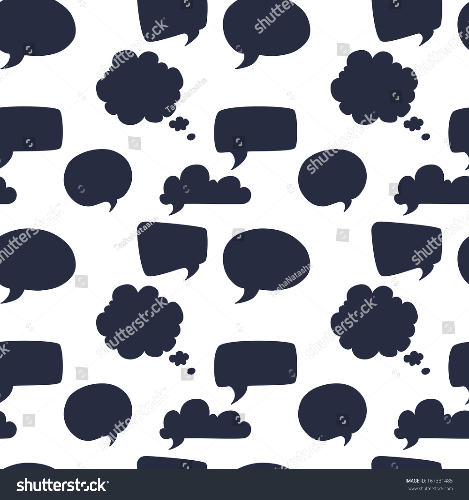 Seamless Pattern Speech Thought Bubbles On Stock Vector (Royalty Free ...