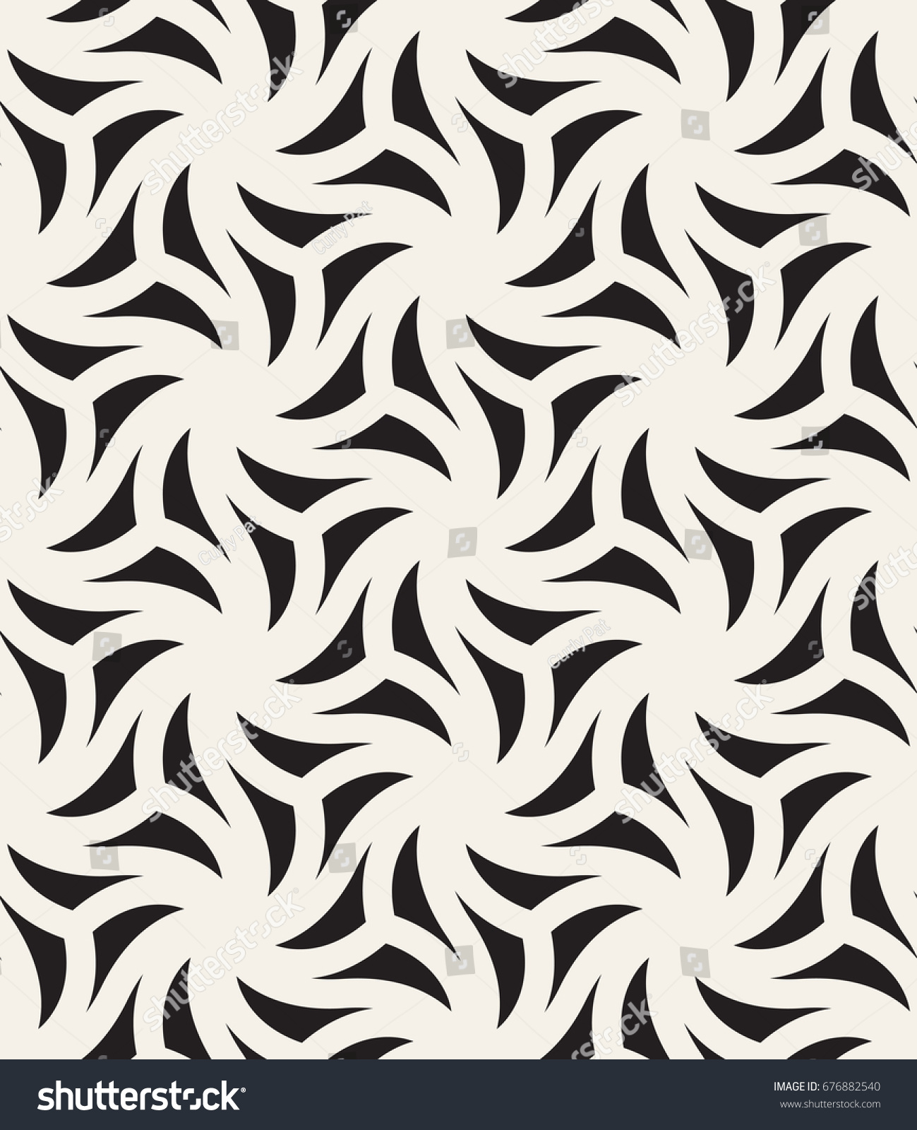 Seamless Pattern Spiral Curls Vector Repeating Stock Vector (Royalty ...