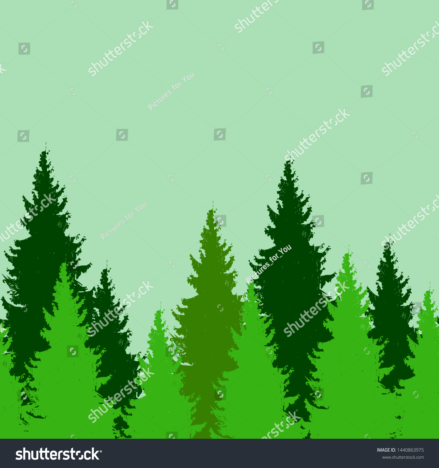 Seamless Pattern Spruce Trees Endless Nature Stock Vector (Royalty Free ...
