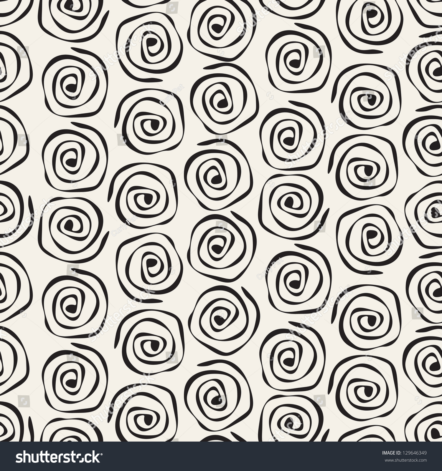 Seamless Pattern Stylish Spiral Curls Vector Stock Vector (Royalty Free ...
