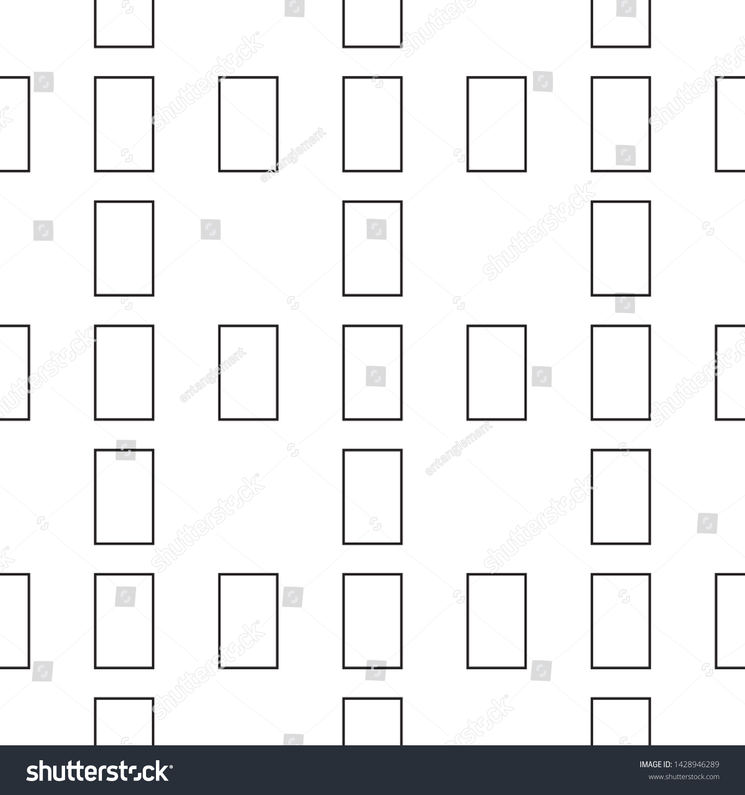 Seamless Pattern Vertical Outline Black Rectanglesratio Stock Vector ...