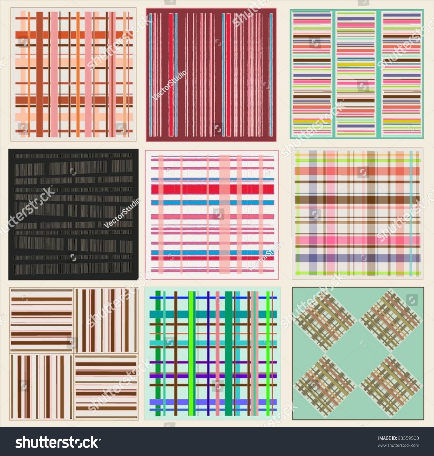 Seamless Patterns Fabric Texture Stock Vector (Royalty Free) 98559500 ...