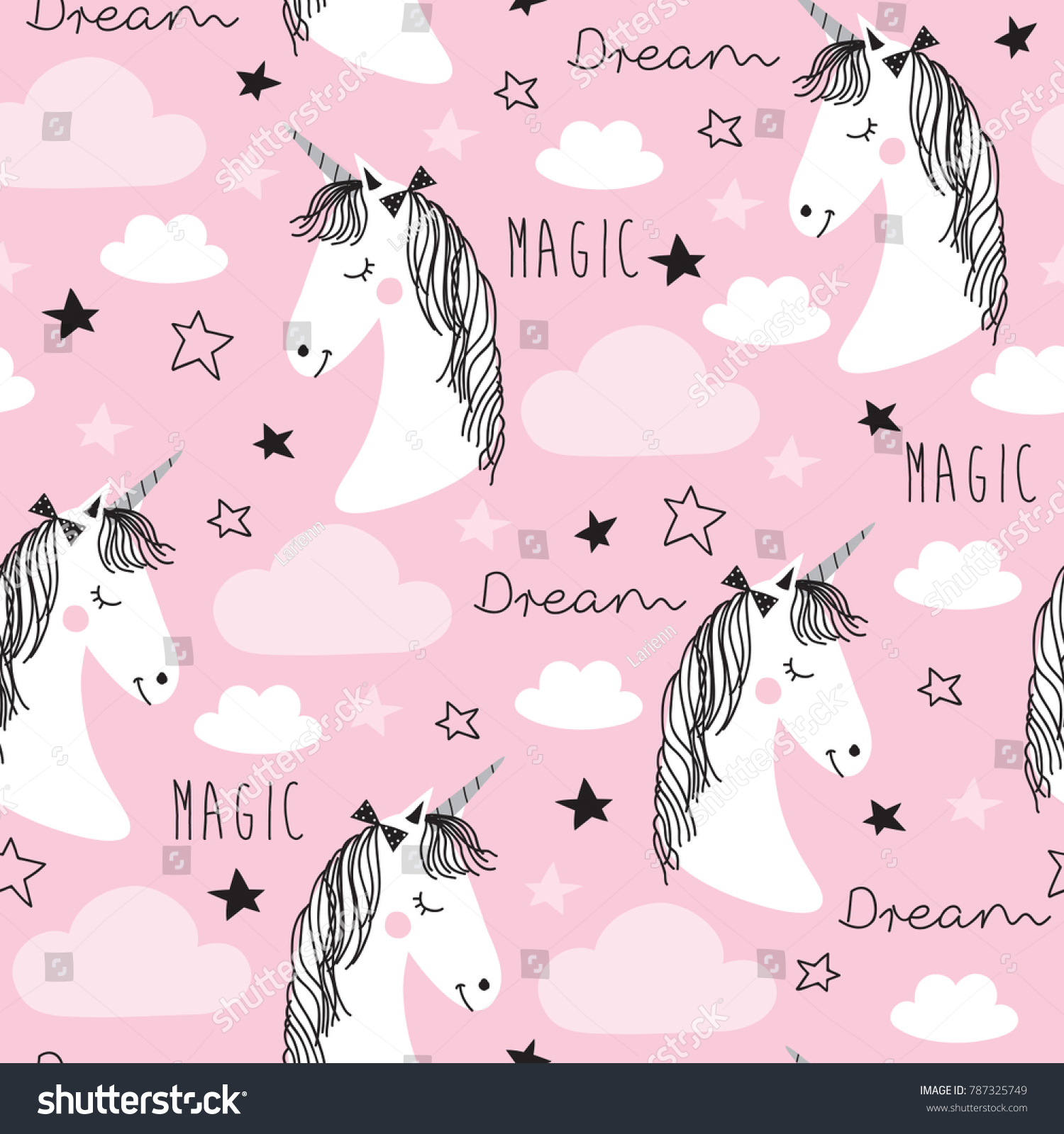 Seamless Pink Unicorn Pattern Vector Illustration Stock Vector (Royalty ...