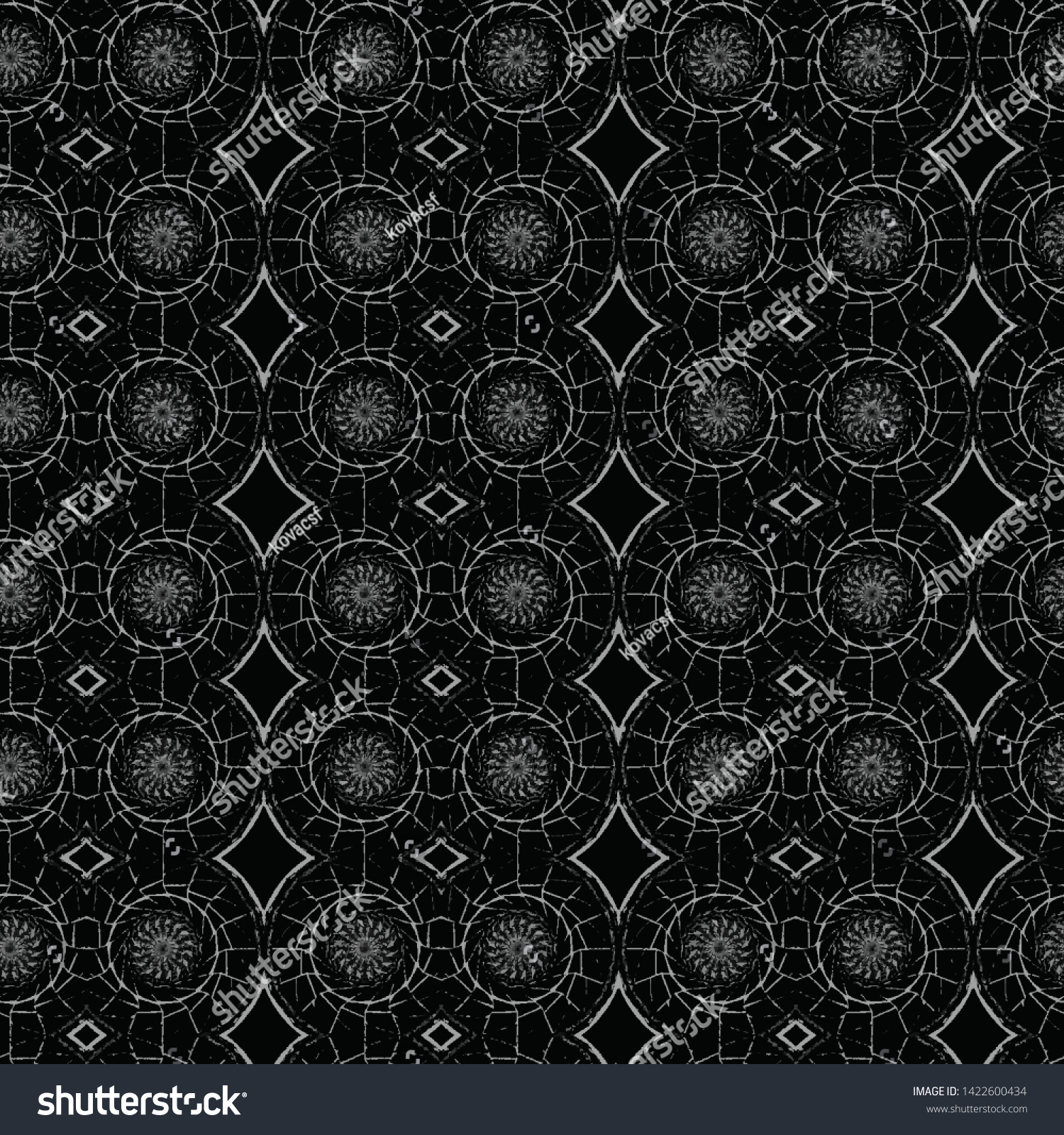 Seamless Repeating Background Pattern Black White Stock Vector (Royalty ...