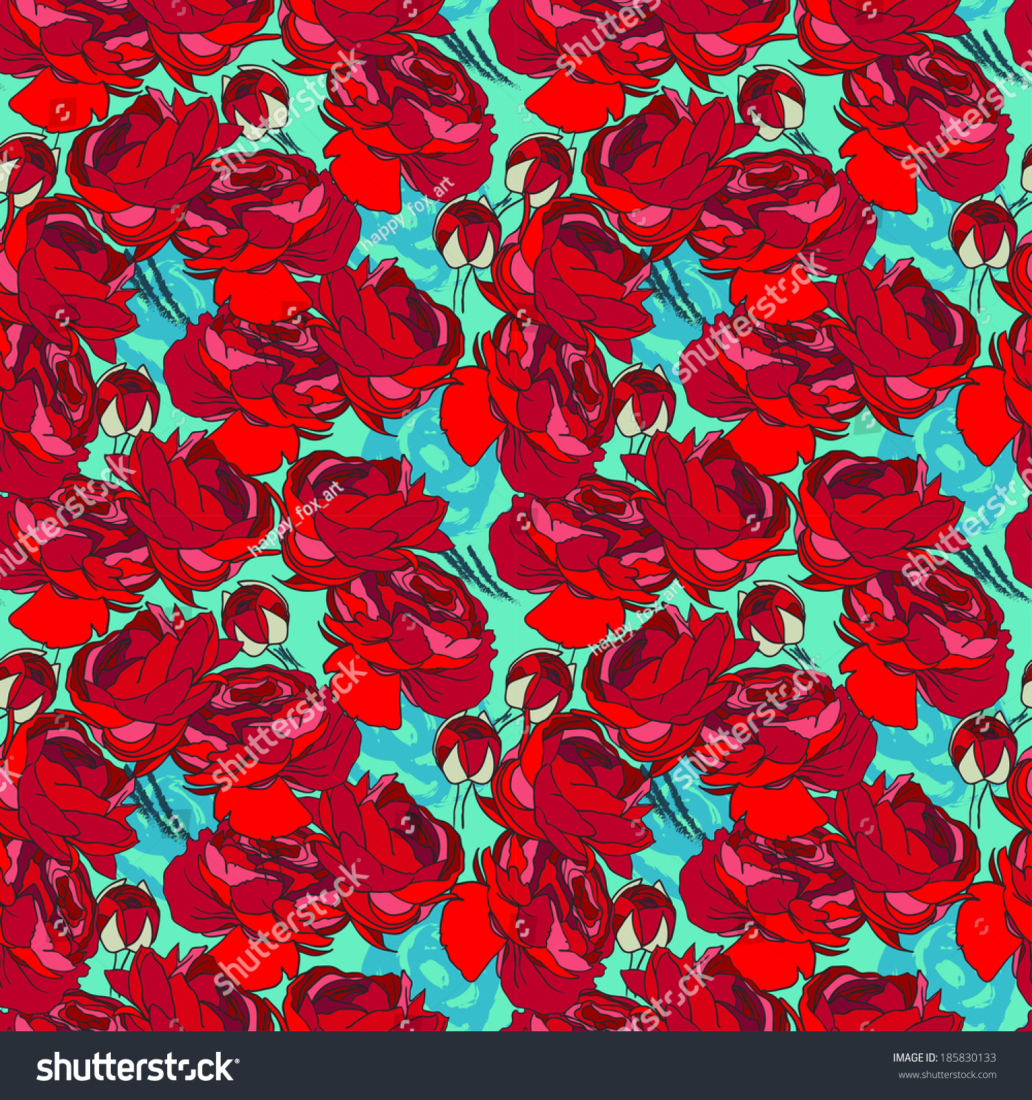 Seamless Roses Background Vector Illustration Stock Vector (Royalty ...
