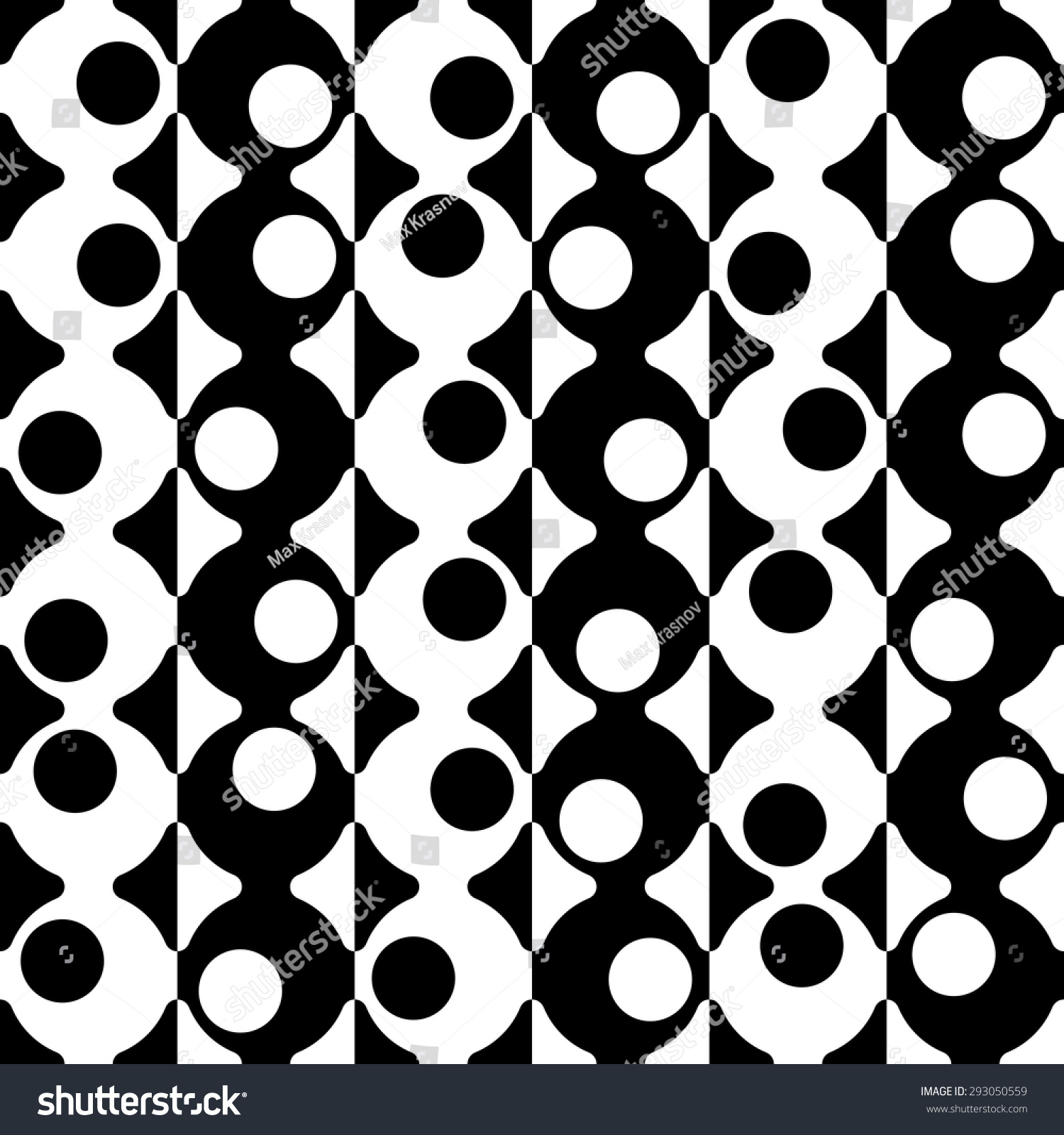 Seamless Stripe Circle Pattern Vector Black Stock Vector (Royalty Free ...