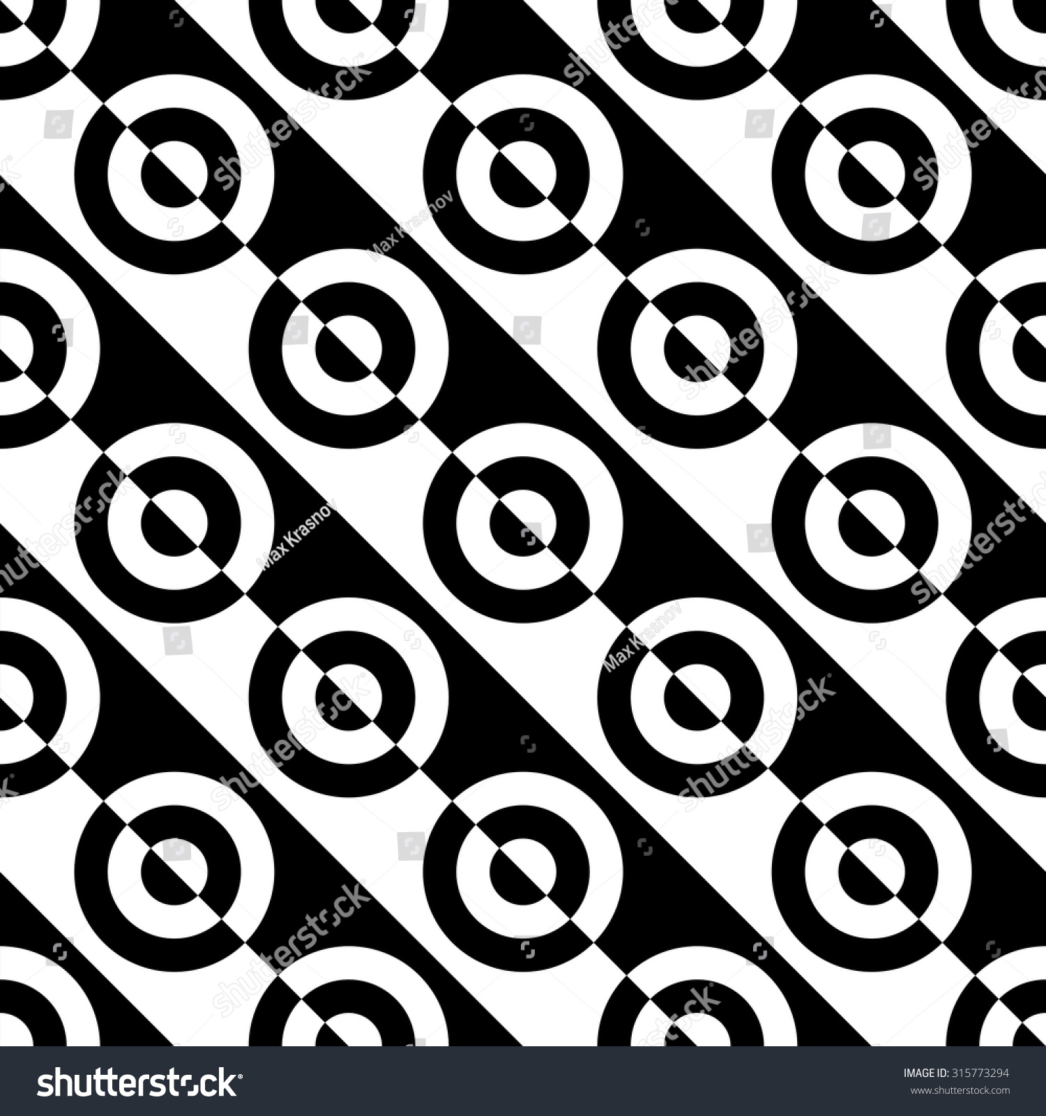 Seamless Stripe Circle Pattern Vector Black Stock Vector 315773294 ...