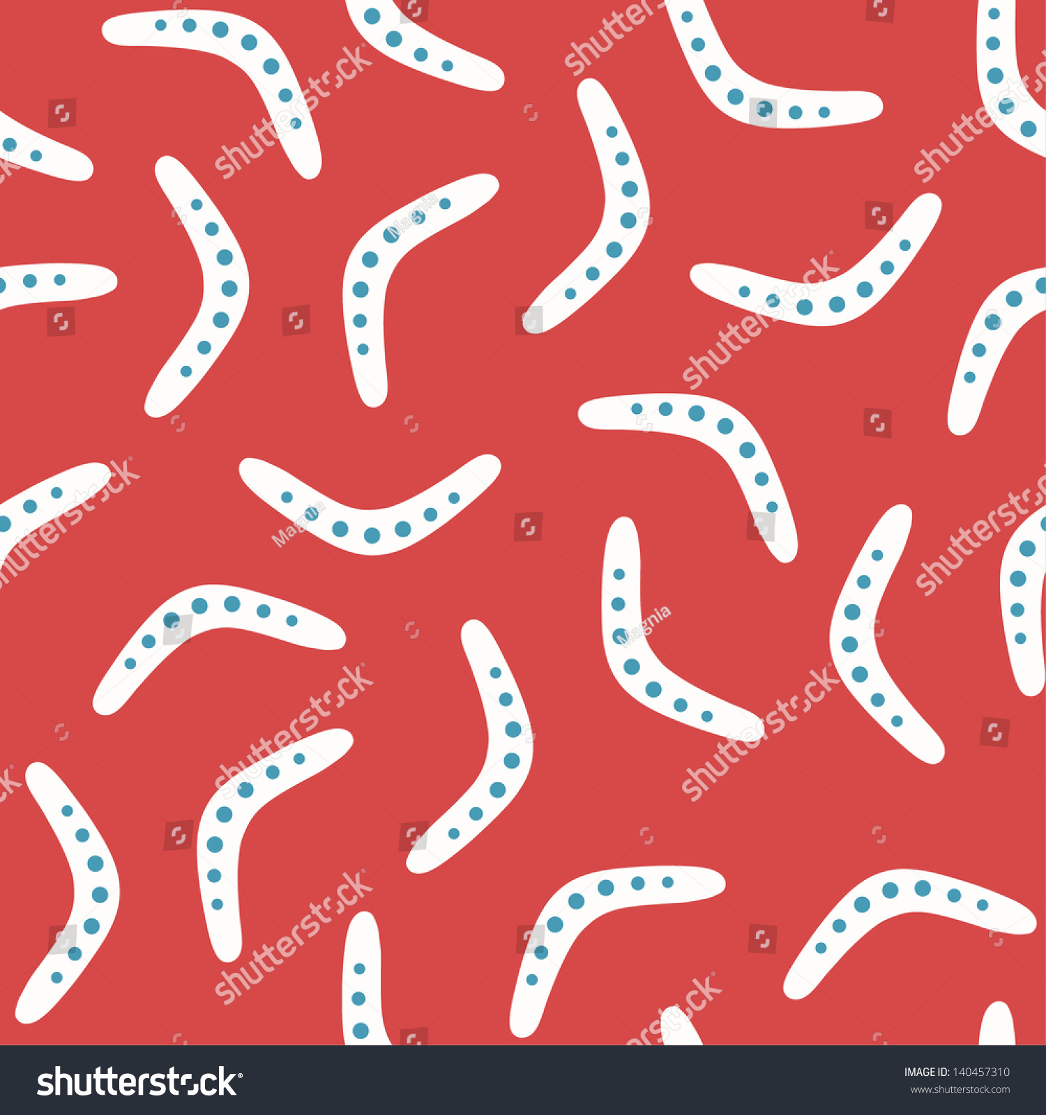 Seamless Stylish Red Pattern Boomerangs Vector Stock Vector (Royalty ...