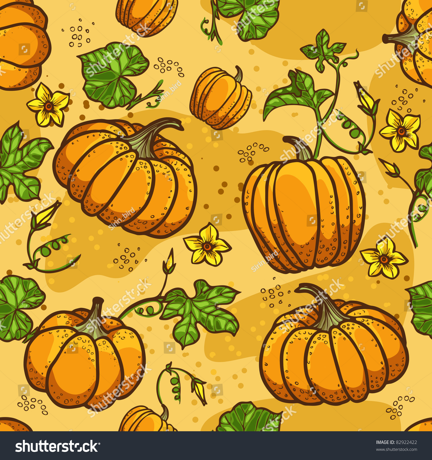Seamless Texture Background Orange Pumpkins Stock Vector (Royalty Free ...