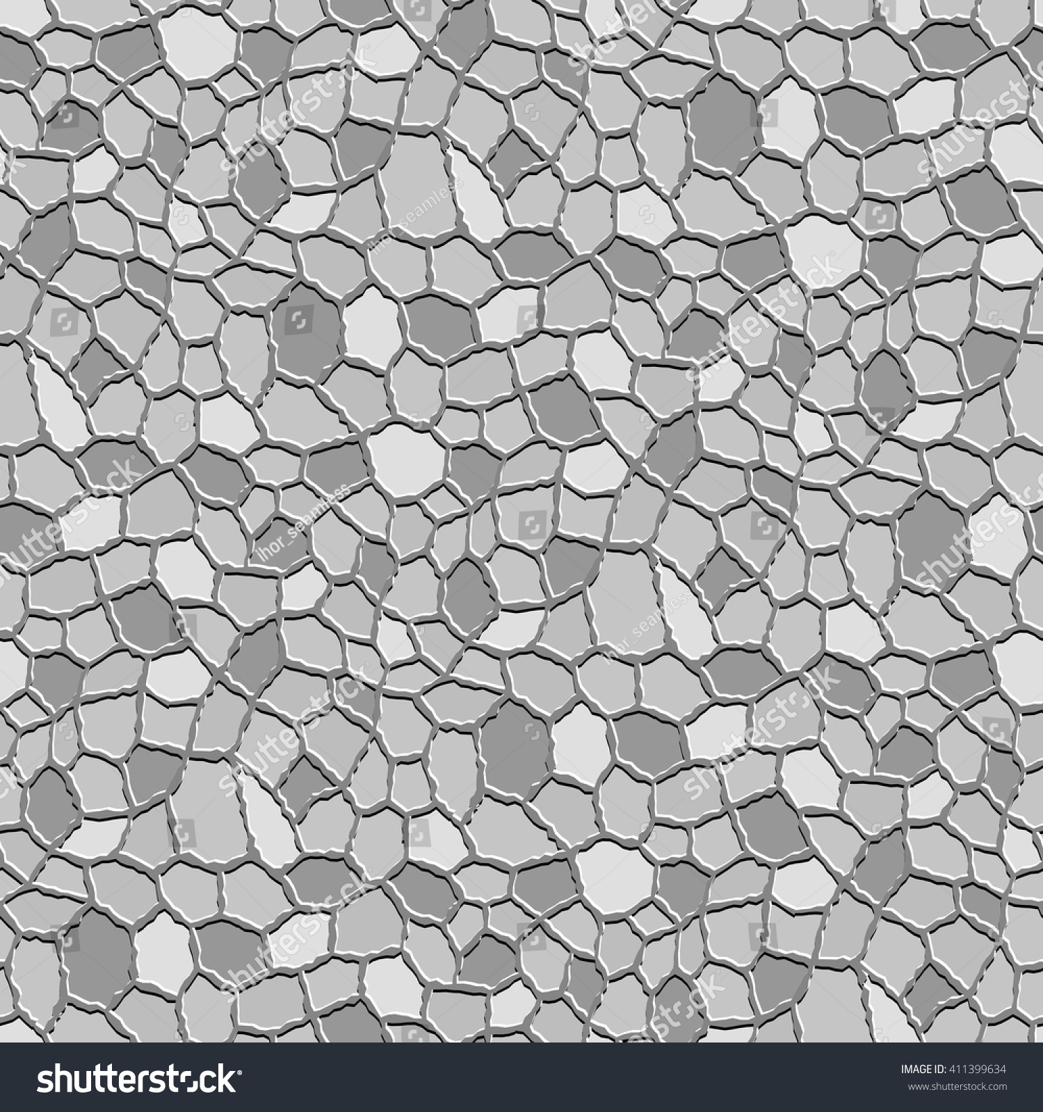 Seamless Texture Pattern Uncolored Rugged Tiles Vector De Stock Libre