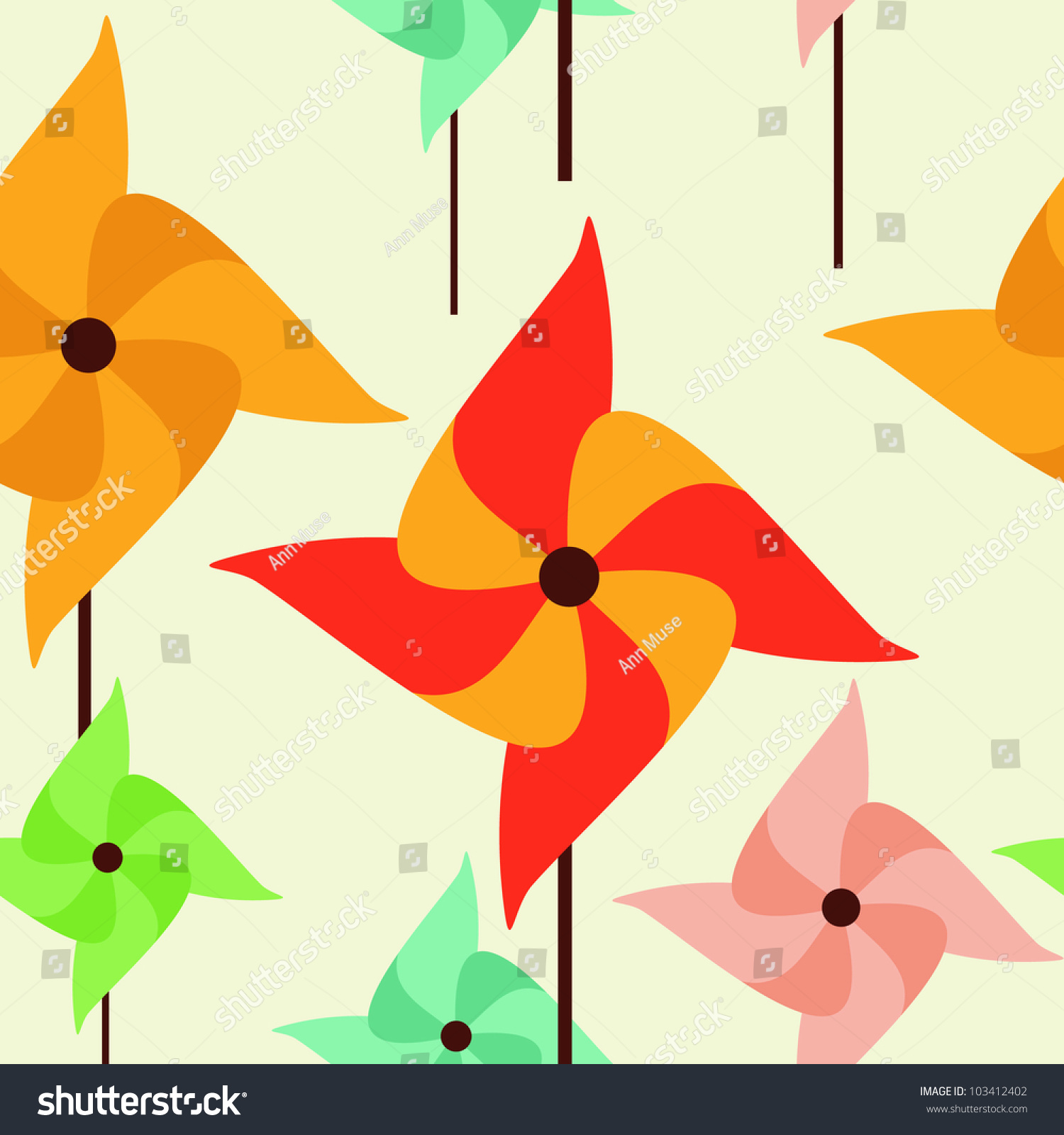 Seamless Texture Pinwheel Stock Vector (Royalty Free) 103412402