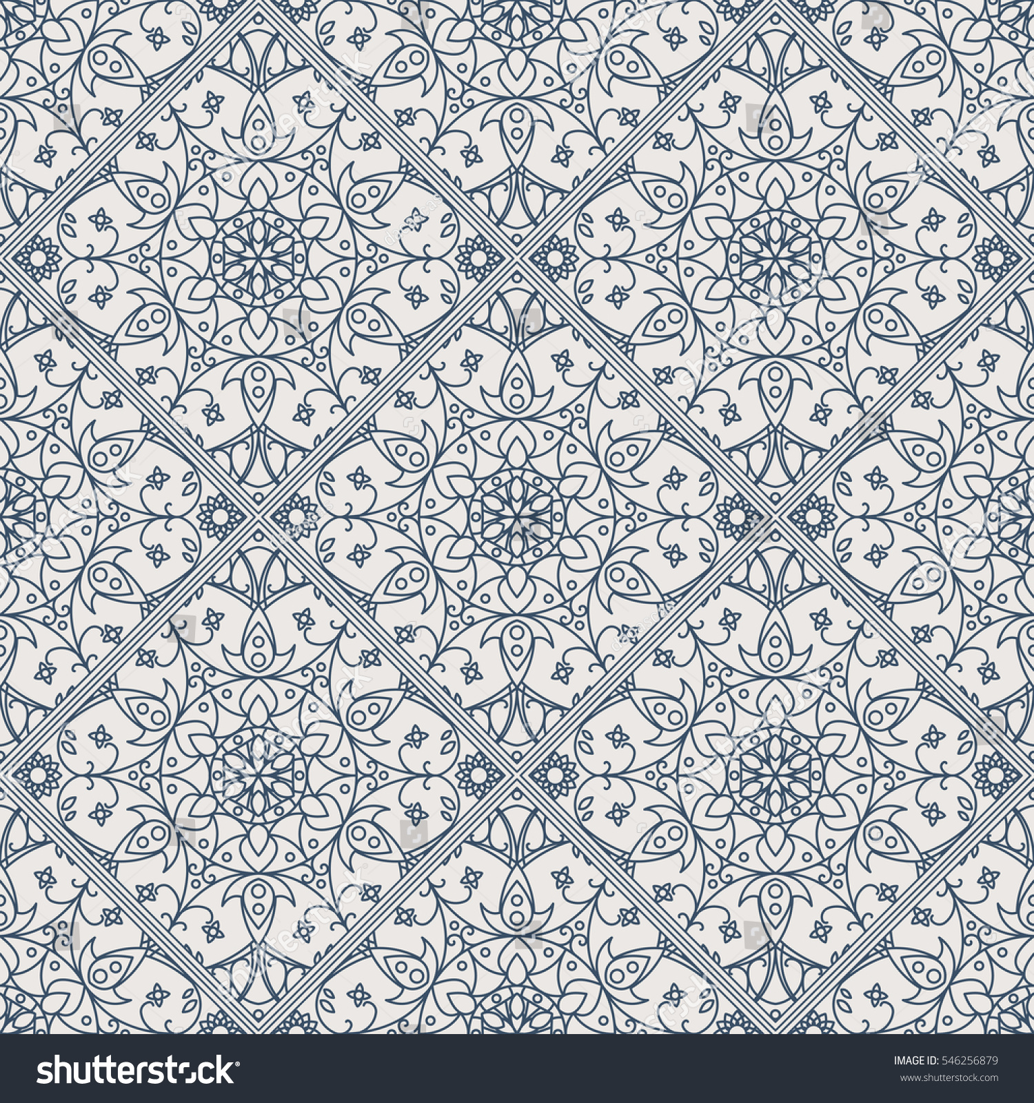 Seamless Texture Arabic Geometric Ornament Vector Stock Vector (Royalty ...