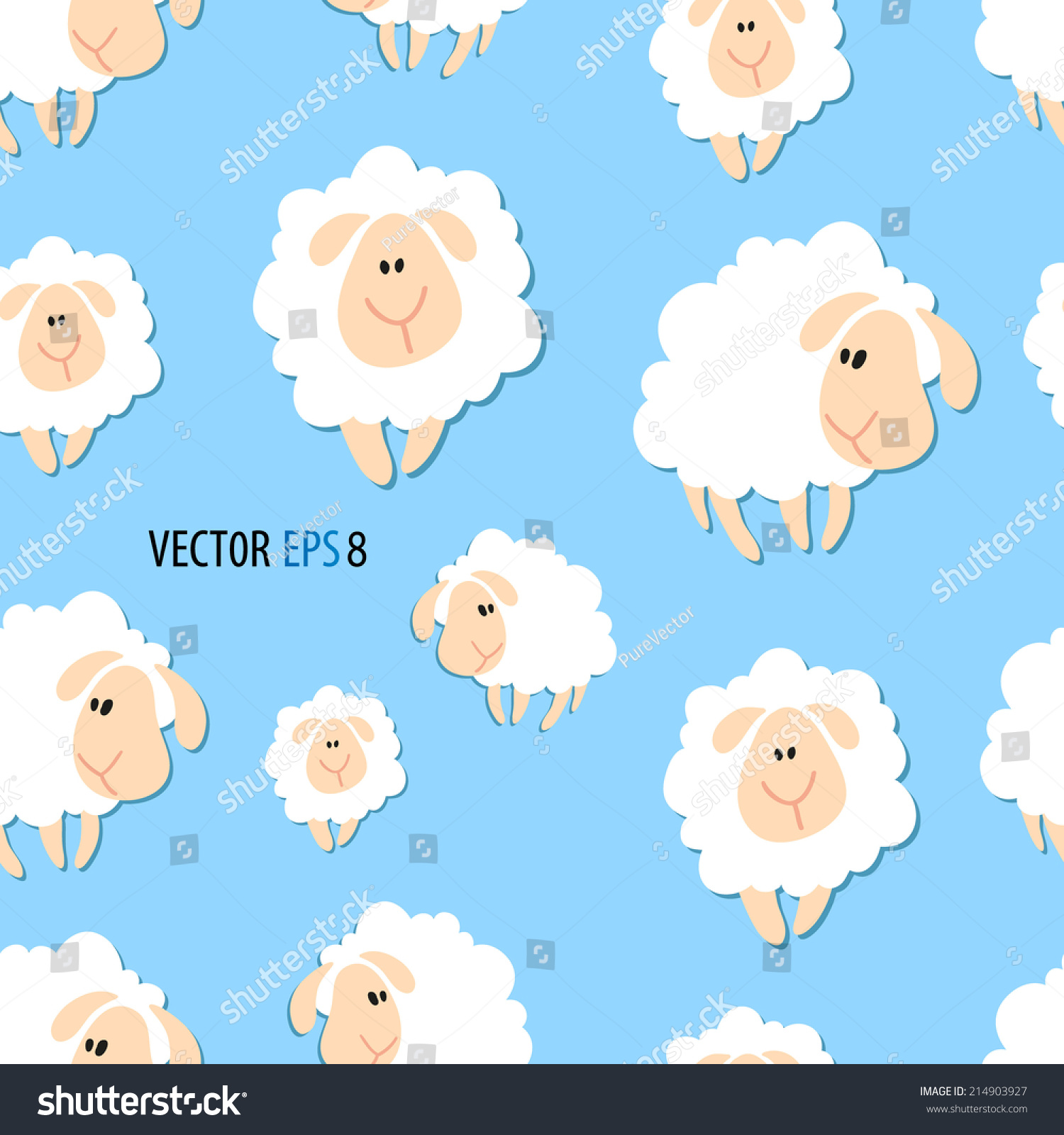 Seamless Texture Cute Sheep Stock Vector 214903927 - Shutterstock