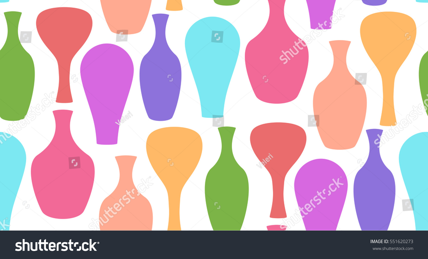 Seamless Texture Decorative Multicolored Vases Vector Stock Vector ...