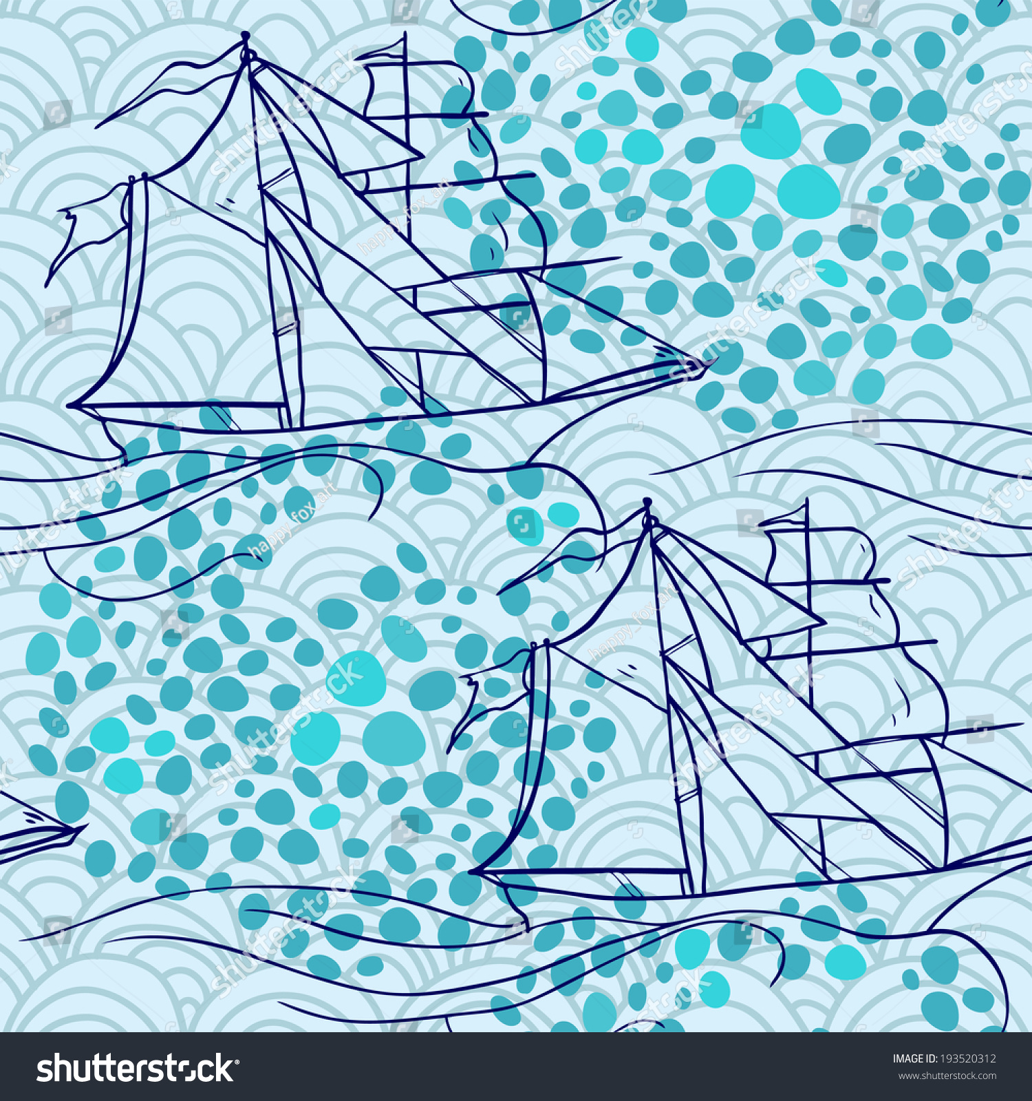 Seamless Texture Ships Vector Illustration Stock Vector (Royalty Free ...