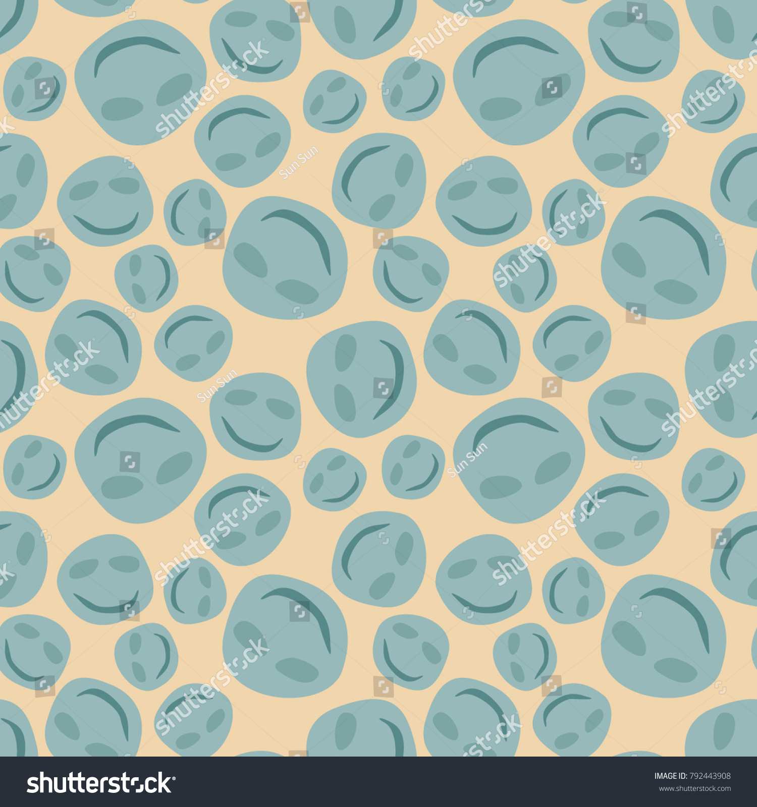 Seamless Texture Smile Cartoon Face Stock Vector (Royalty Free) 792443908