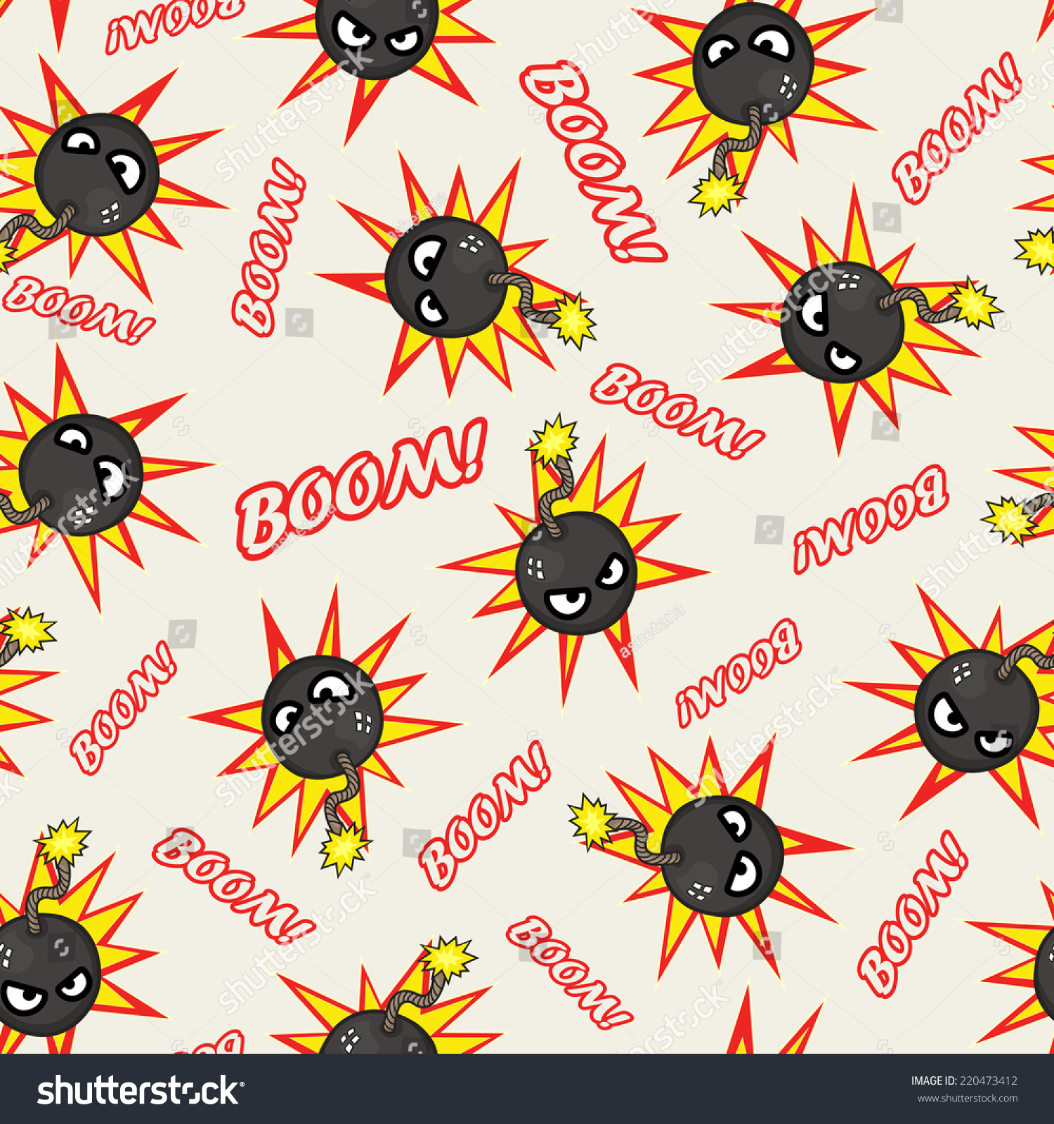 Seamless Texture Stylized Cartoon Bombs Stock Vector (Royalty Free ...