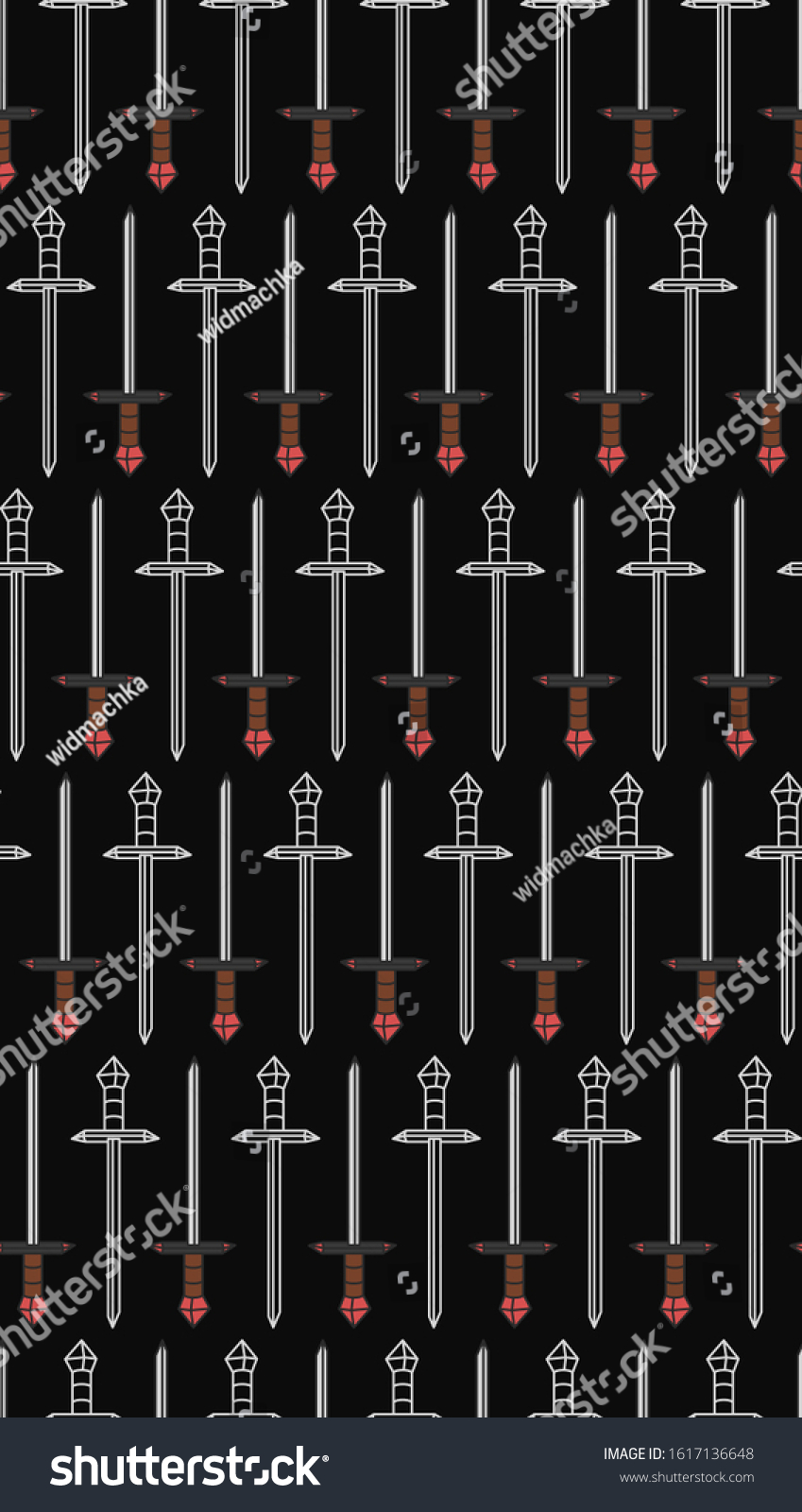 Seamless Texture Sword Repeated Pattern Ancient Stock Vector (Royalty ...