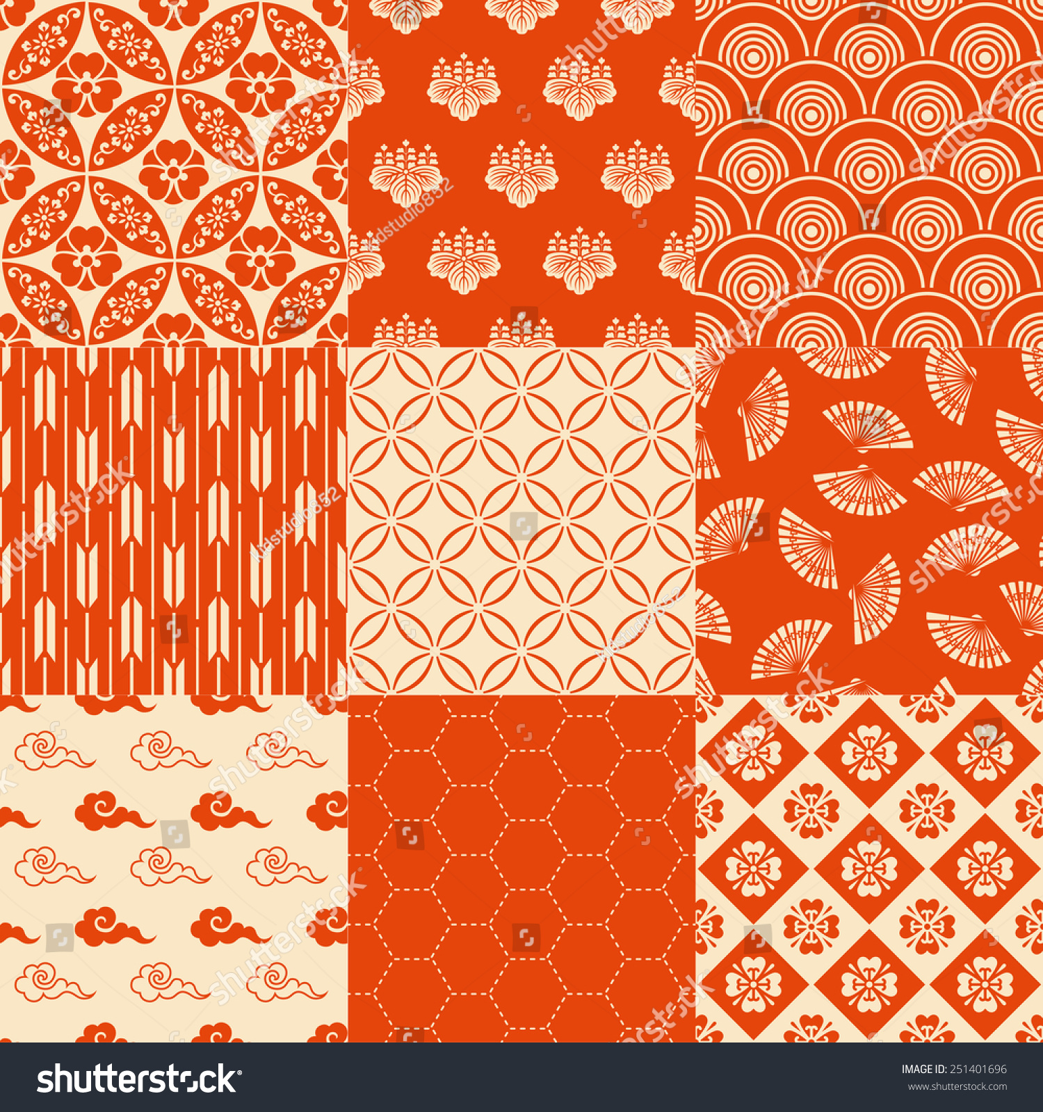 Seamless Traditional Japanese Pattern Stock Vector (Royalty Free ...