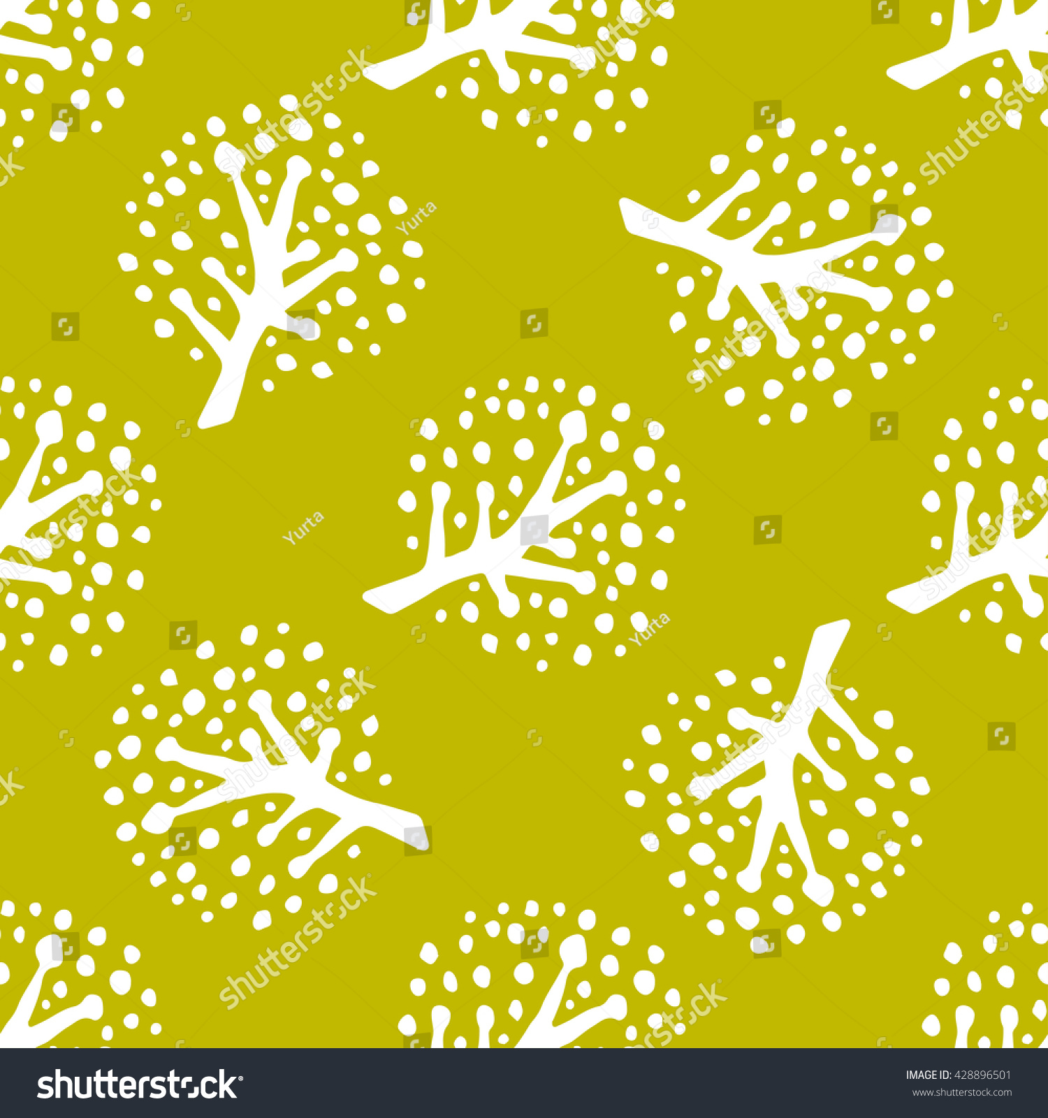 Seamless Tree Pattern Background Vector Stock Vector (Royalty Free ...