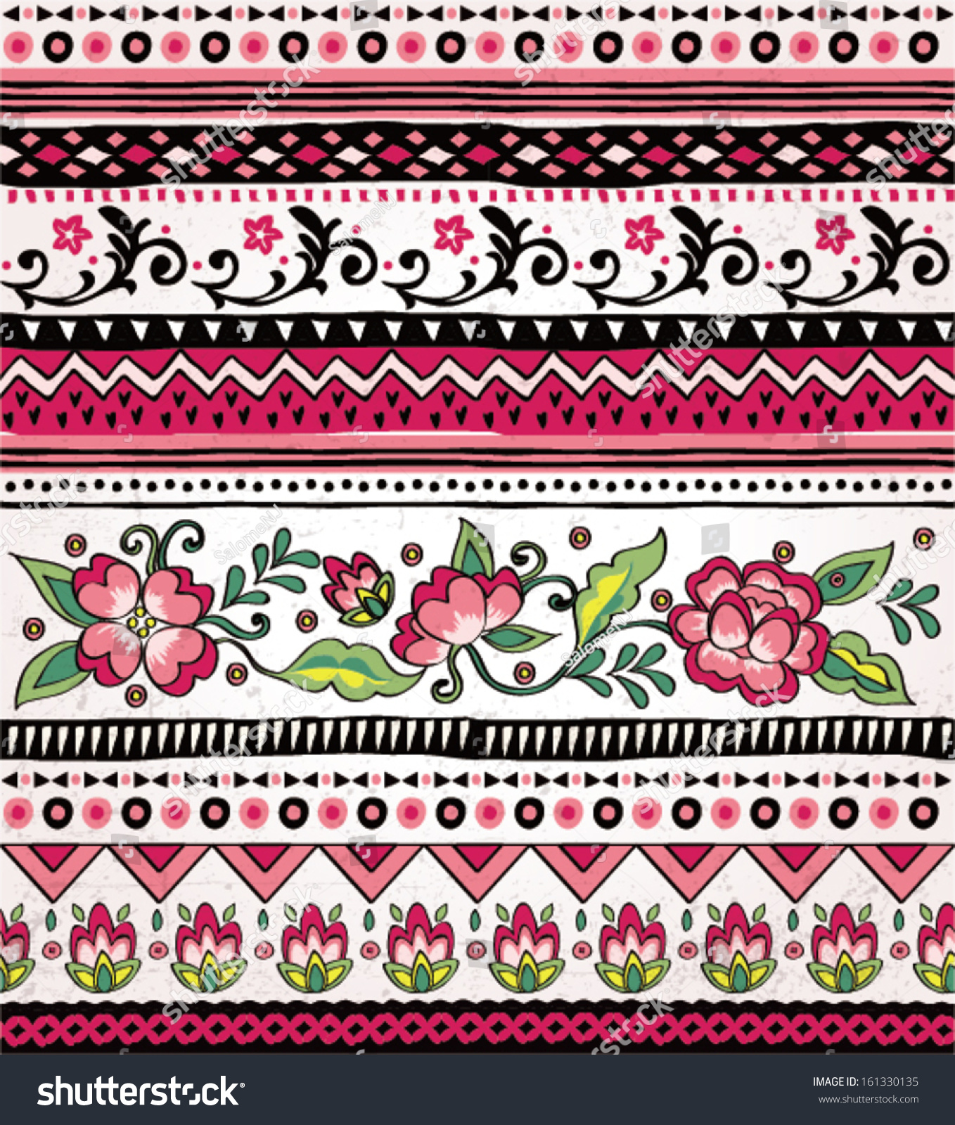 Seamless Tribal Ethnic Print Vector Pattern Stock Vector (Royalty Free ...