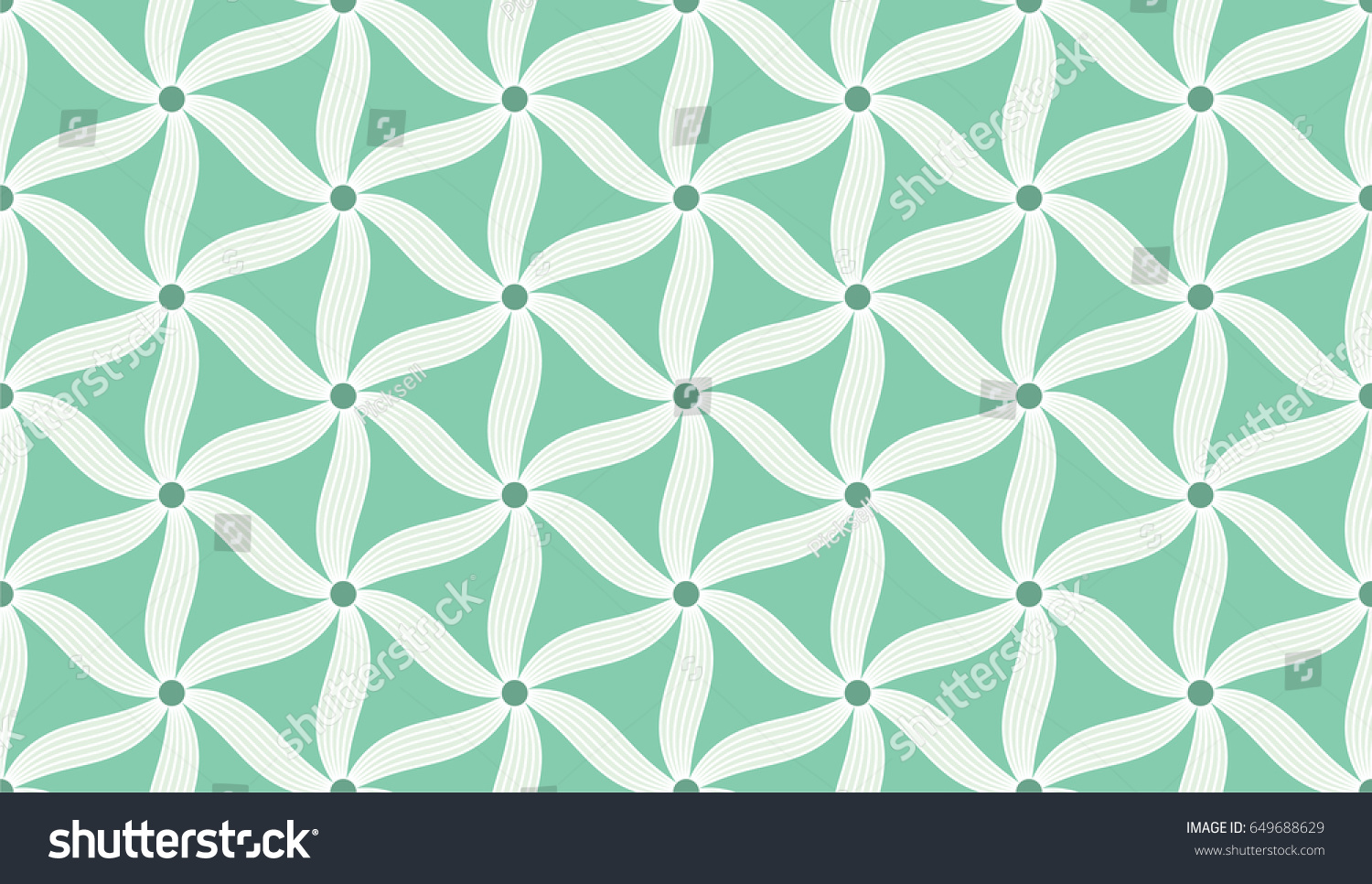 Seamless Turquoise Op Art Hexagonal Symmetry Stock Vector (Royalty Free ...