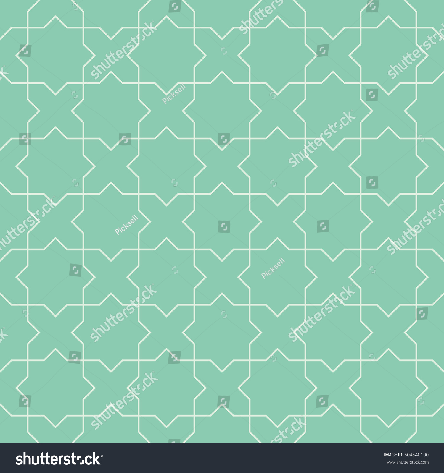 Seamless Turquoise Vintage Octagonal Star Cross Stock Vector (Royalty ...
