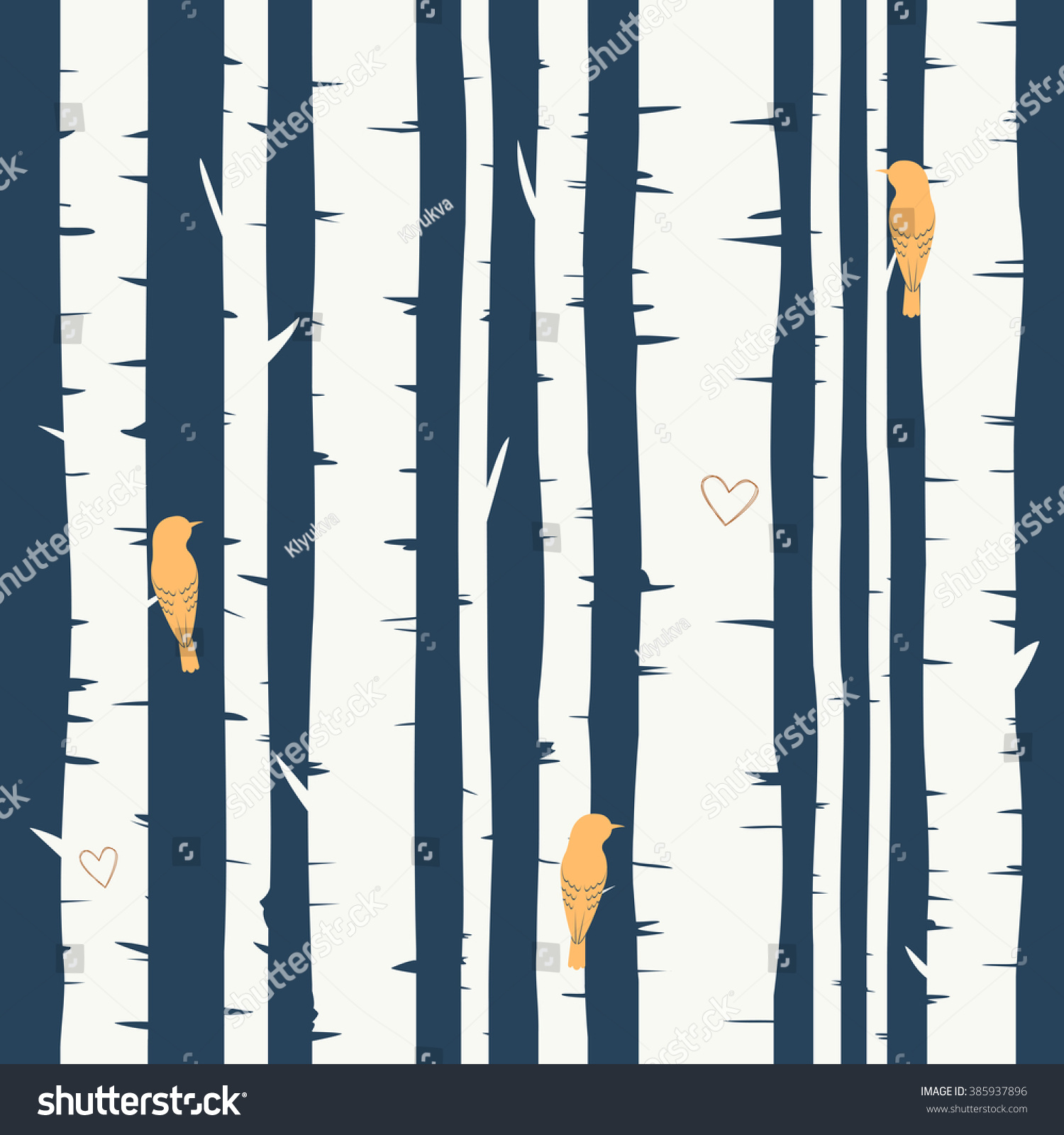 Seamless Vector Background Birch Forest: vector de stock (libre de ...