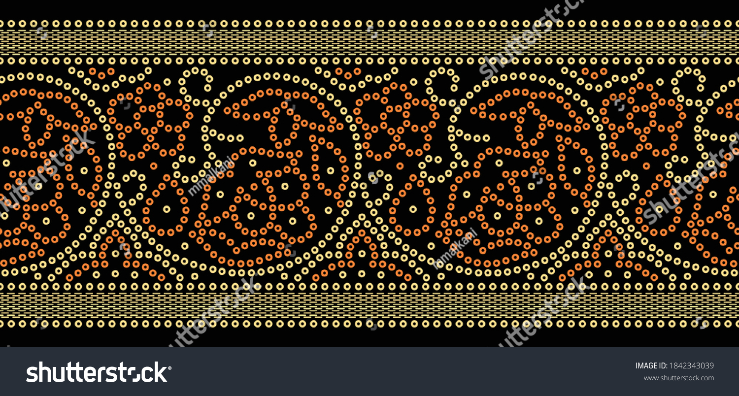 Seamless Vector Bandhani Border Design Stock Vector (Royalty Free ...