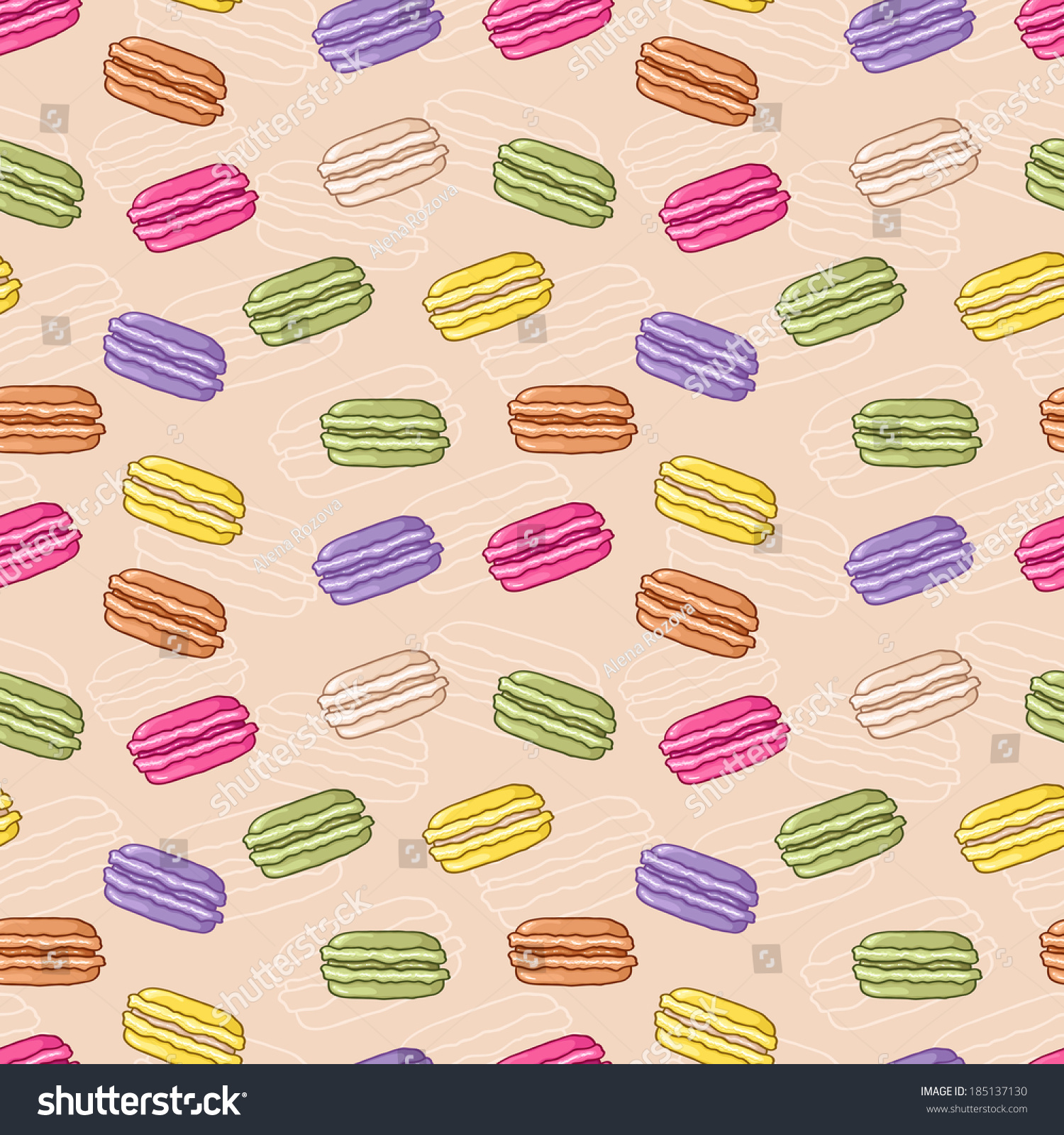 Seamless Vector Colorful Macaron Background Stock Vector 185137130 - Shutterstock