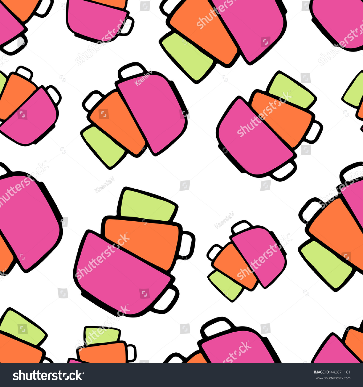 Seamless Vector Cups Pattern On White Stock Vector (Royalty Free ...
