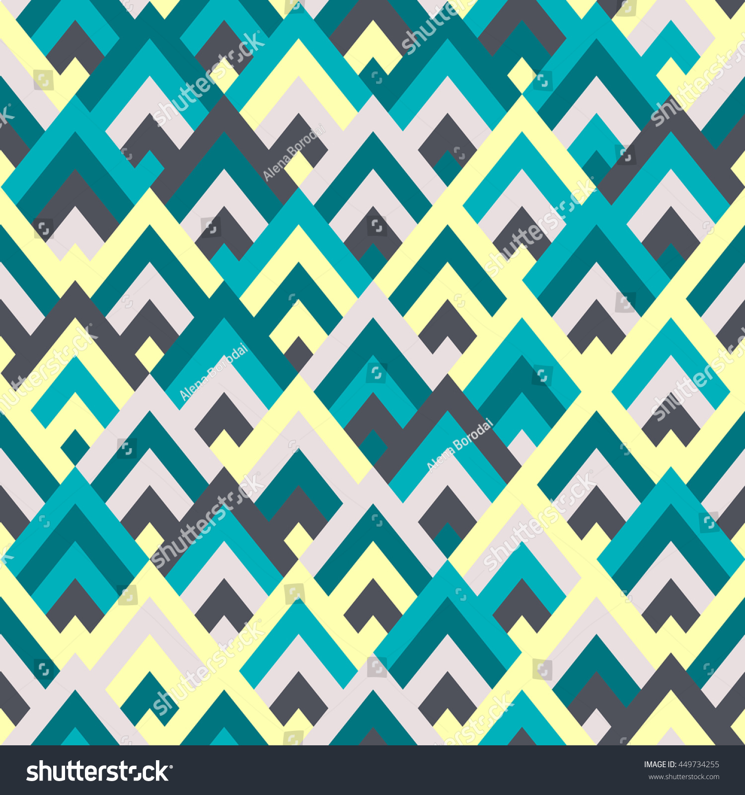 Seamless Vector Geometric Rhombus Color Pattern Stock Vector (Royalty ...