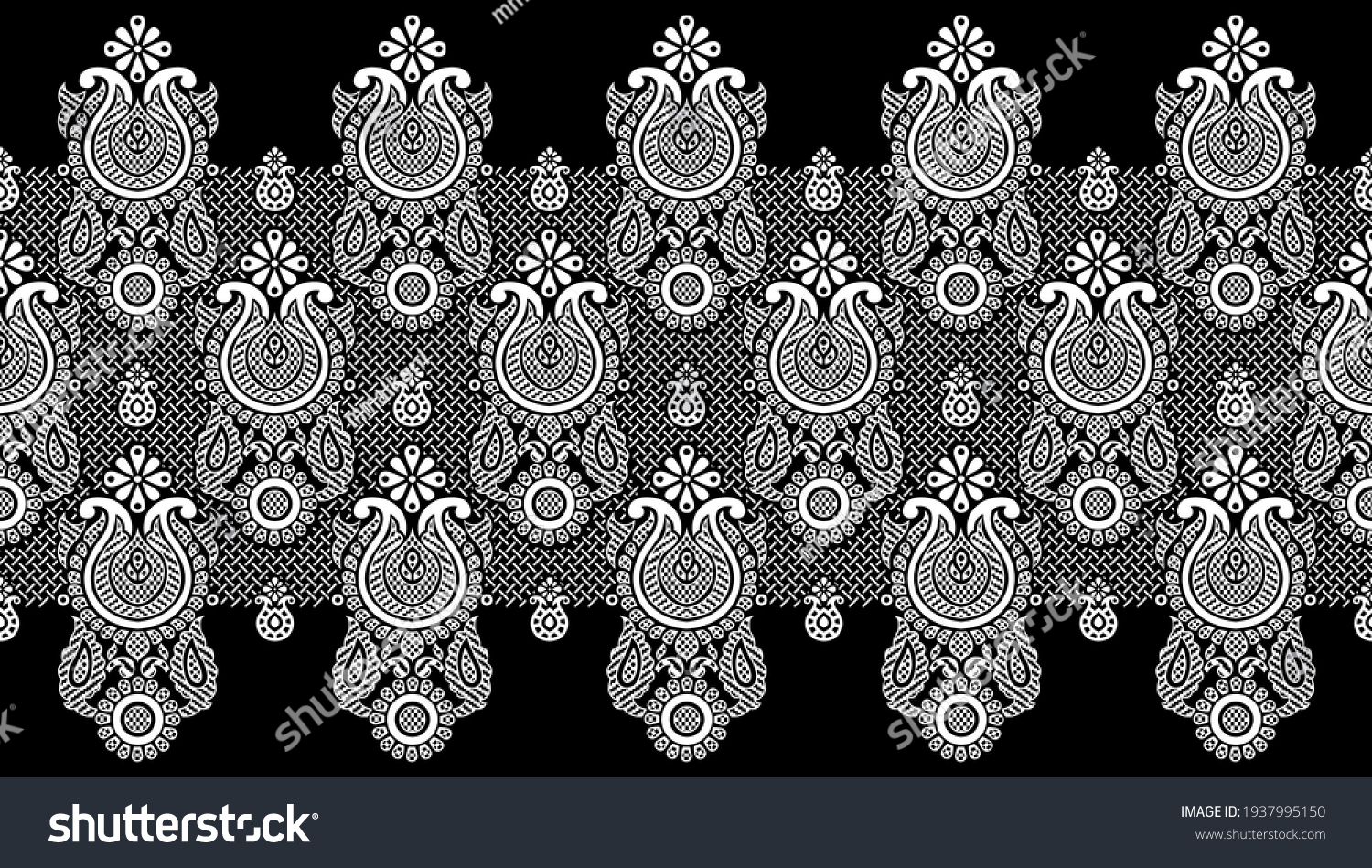 Seamless Vector Lacy Border Design Stock Vector (Royalty Free) 1937995150