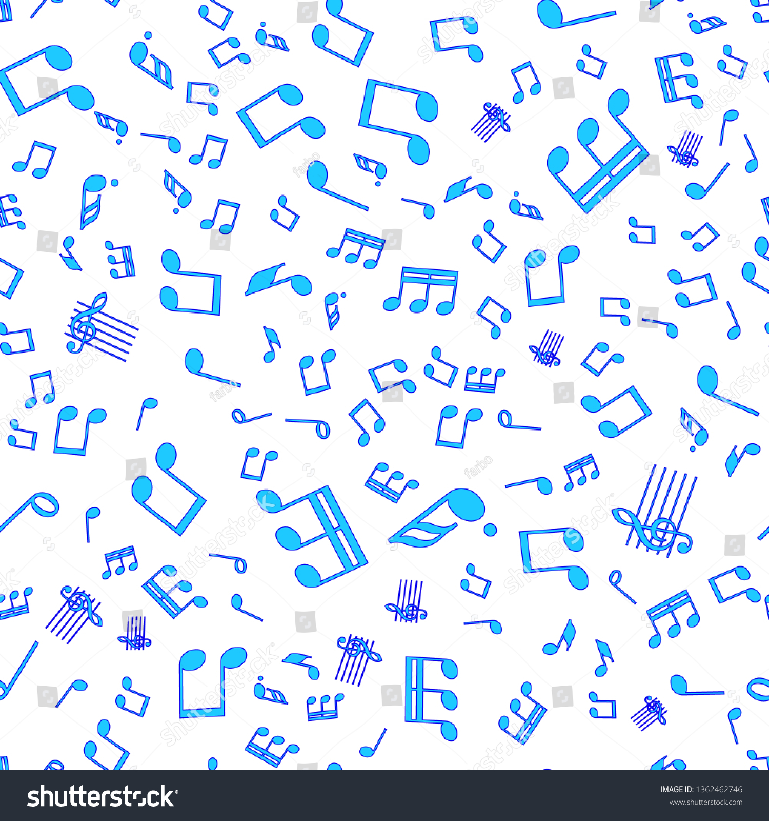 Seamless Vector Music Notes Symbols Design Stock Vector (Royalty Free ...