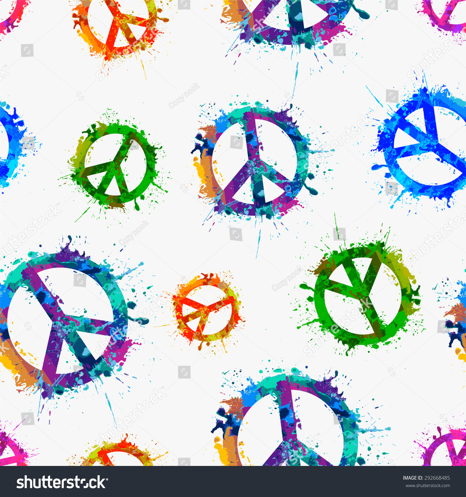 Seamless Vector Pattern Vector Peace Symbol Stock Vector 292668485 ...