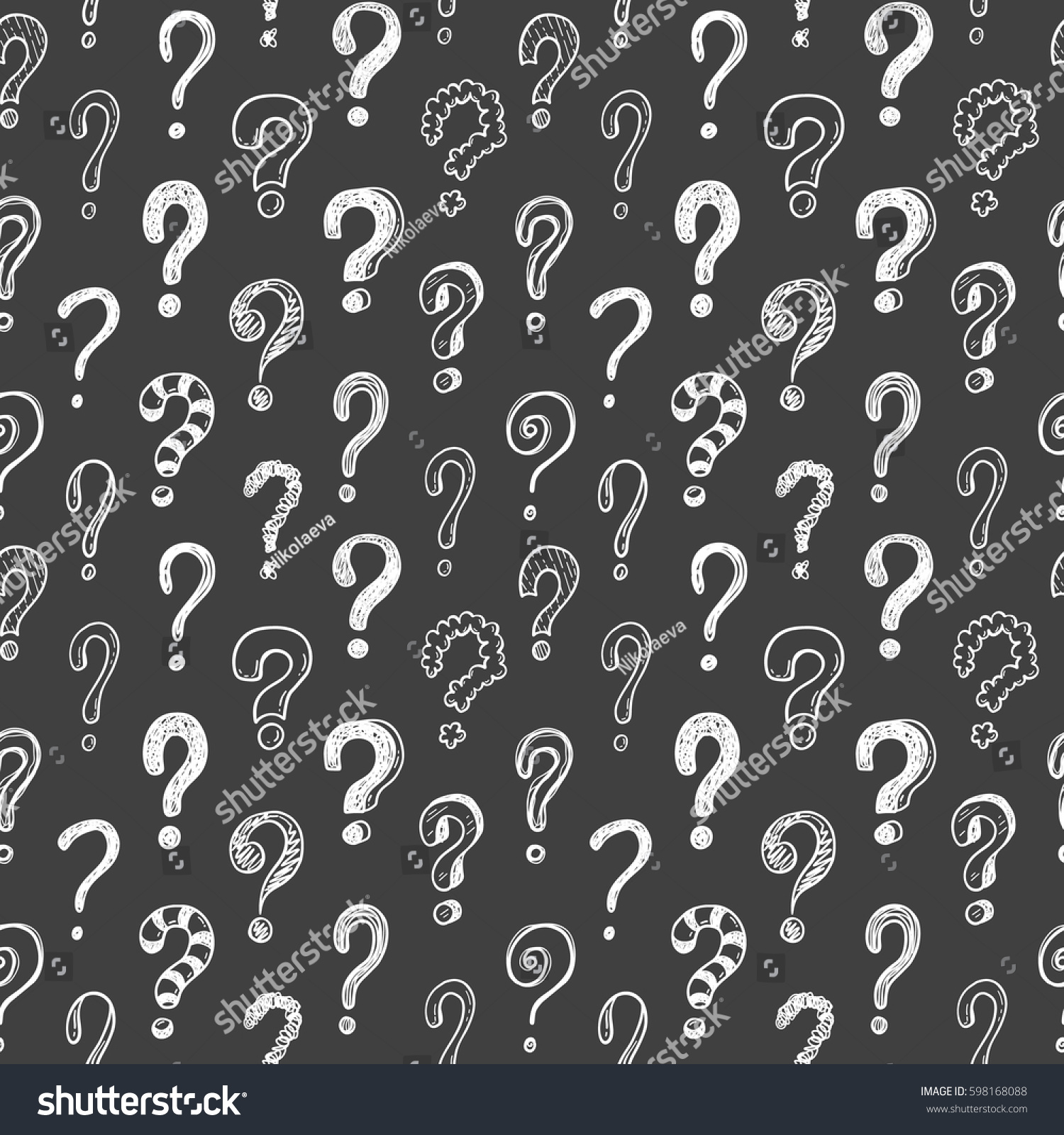 Seamless Vector Pattern Doodle Questions Marks Stock Vector (Royalty ...