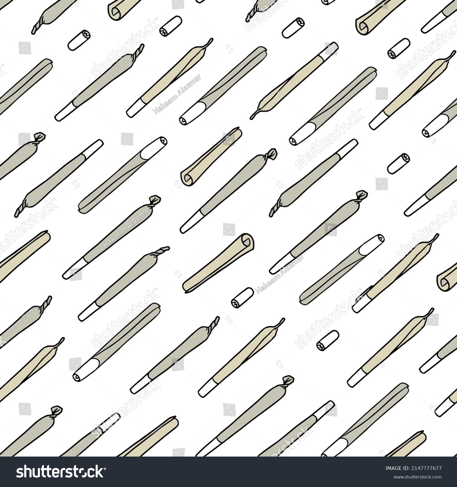 Seamless Vector Pattern Marijuana Joints Cannabis Stock Vector (Royalty ...
