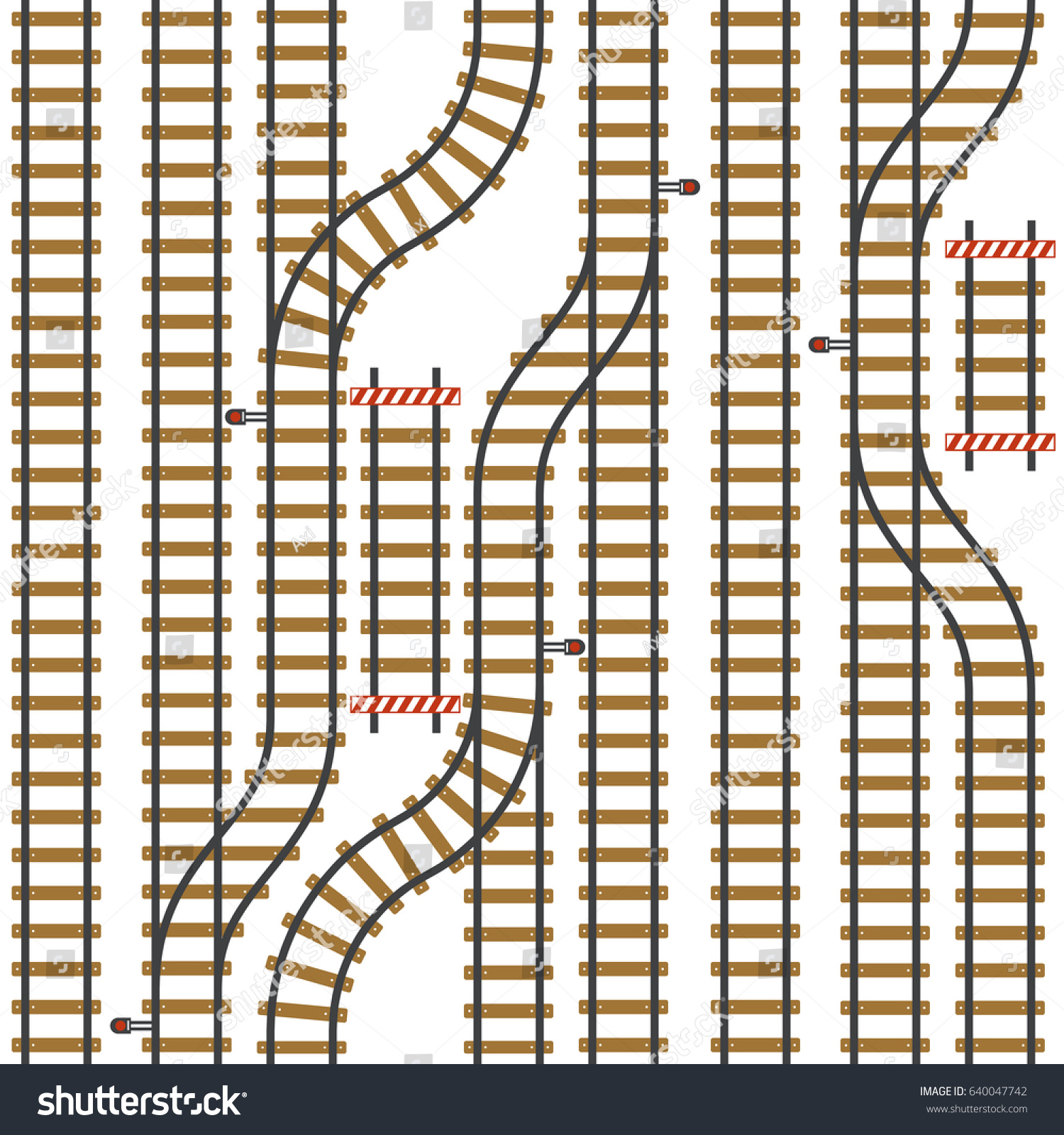 Seamless Vector Railroad Pattern Top View Stock Vector (Royalty Free ...