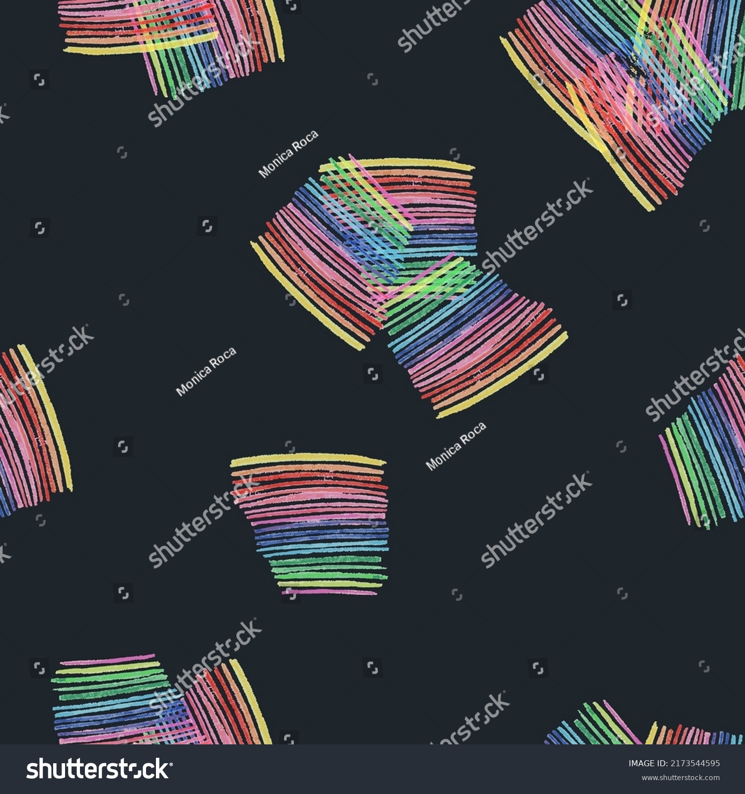 Seamless Vector Repeating Pattern Rainbow Colored Stock Vector (Royalty ...