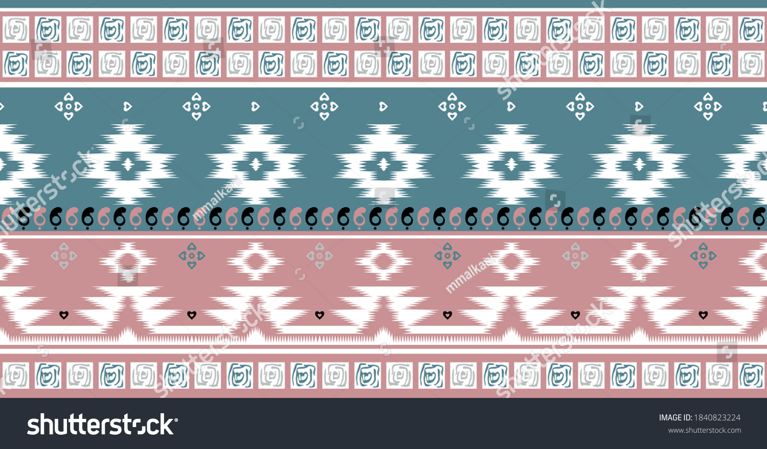 Seamless Vector Tribal Border Design Stock Vector (Royalty Free) 1840823224