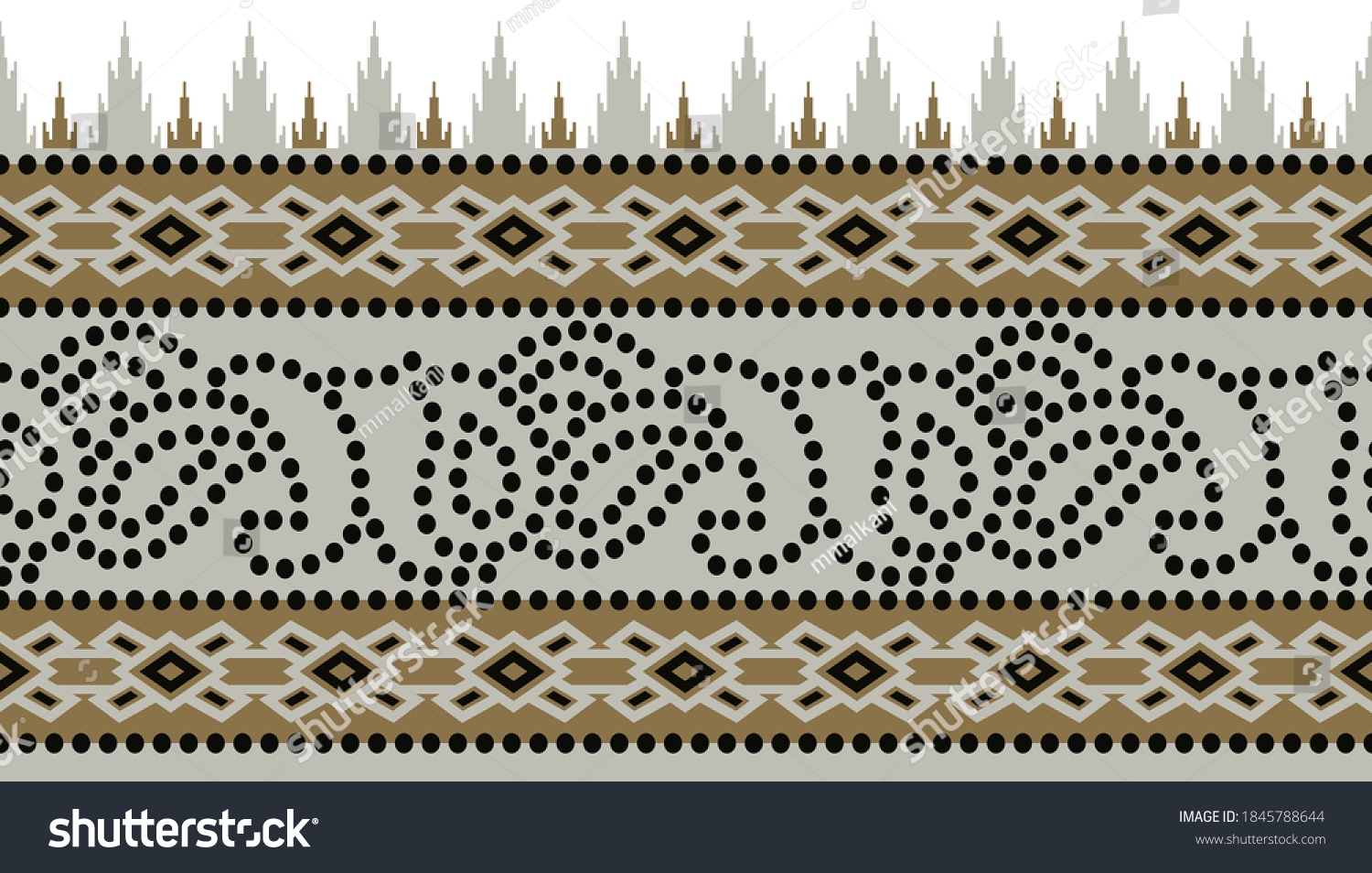 Seamless Vector Tribal Border Design Stock Vector (Royalty Free ...