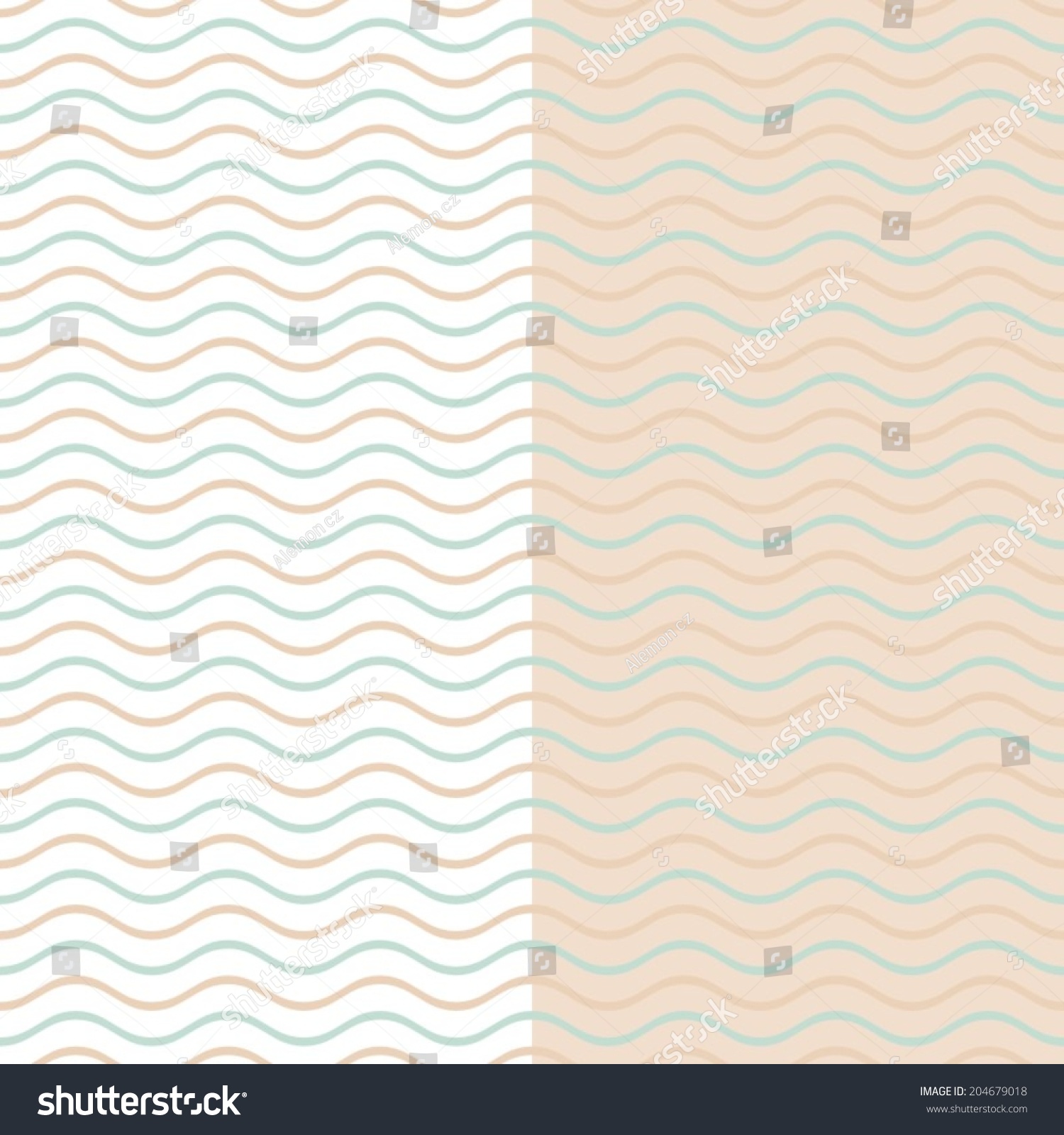 Seamless Vintage Vector Simple Wavy Line Stock Vector (Royalty Free ...