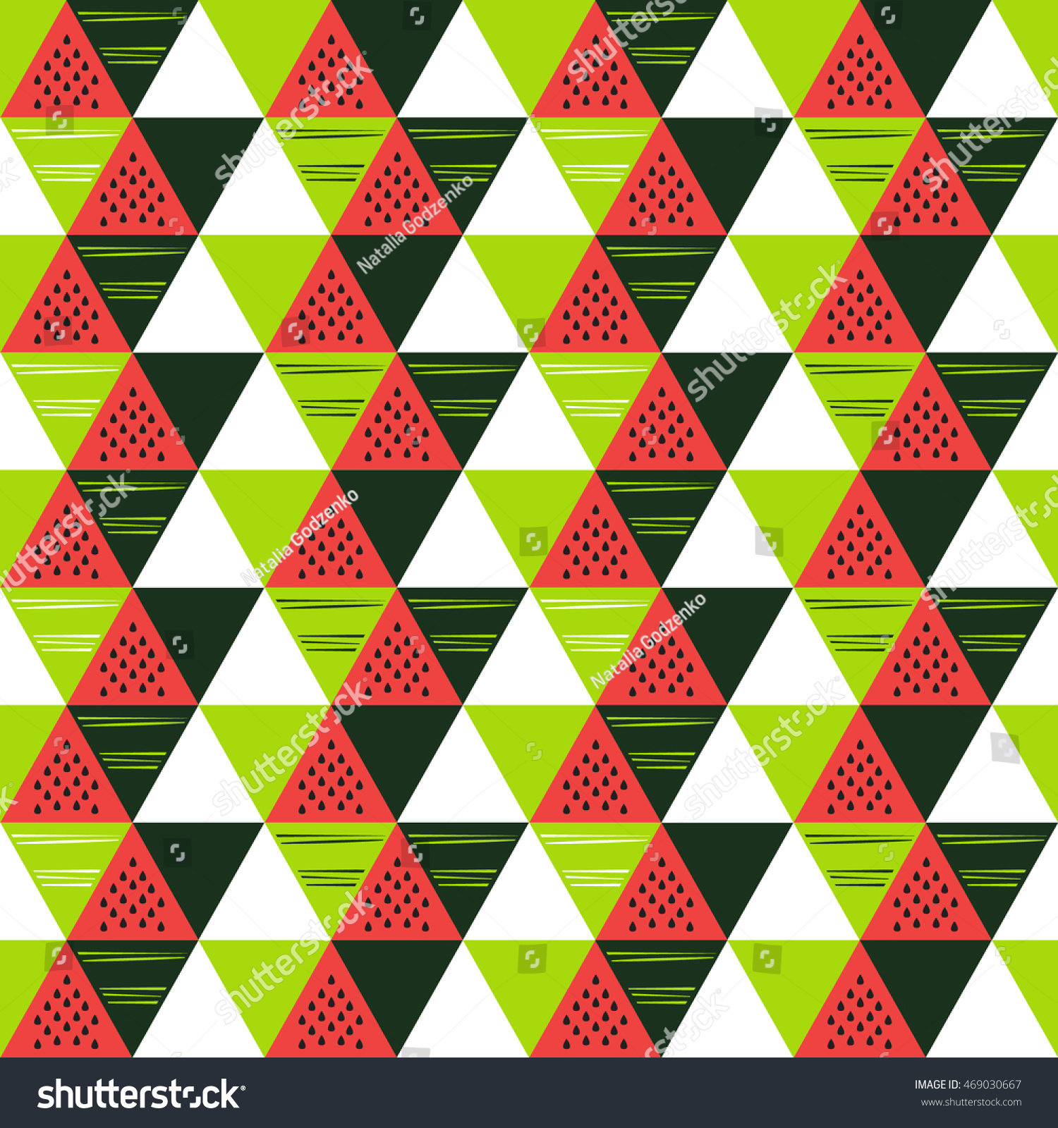 Seamless Watermelon Triangles Pattern Vector Background Stock Vector ...