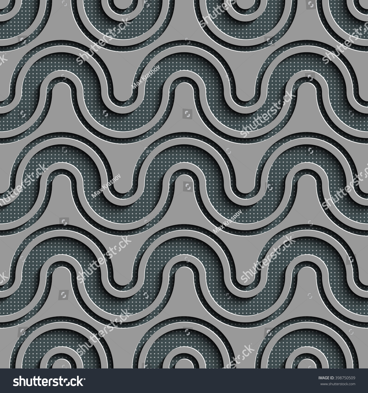 Seamless Wave Pattern Curved Shapes Background Stock Vector (Royalty ...