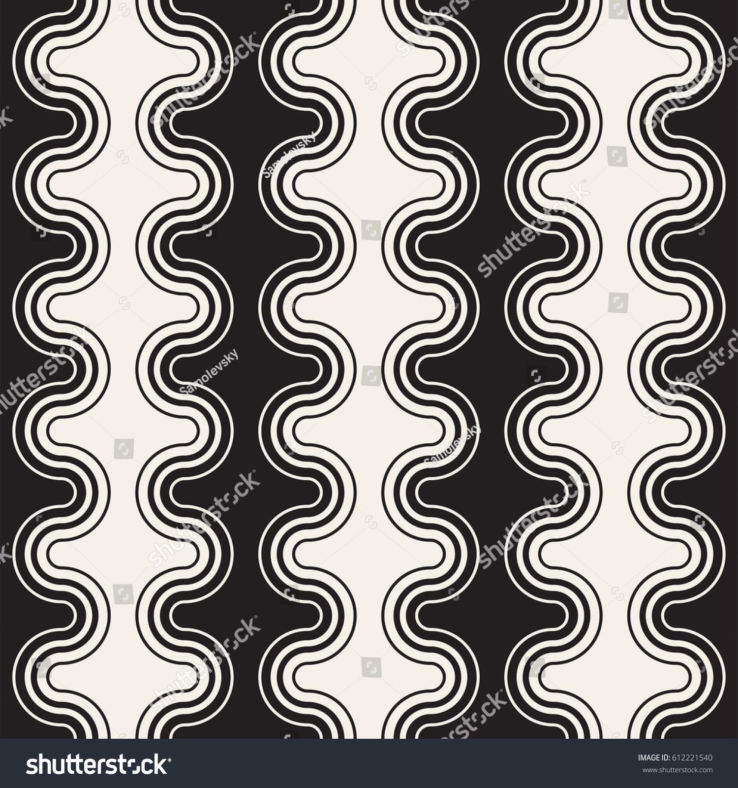 Seamless Wavy Lines Pattern Repeating Vector Stock Vector (Royalty Free ...